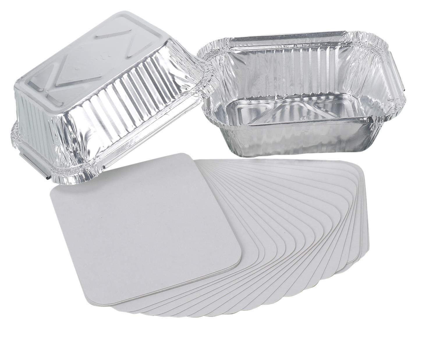 Aluminium Silver Foil Container with lid for Food Storage - 250ml ...