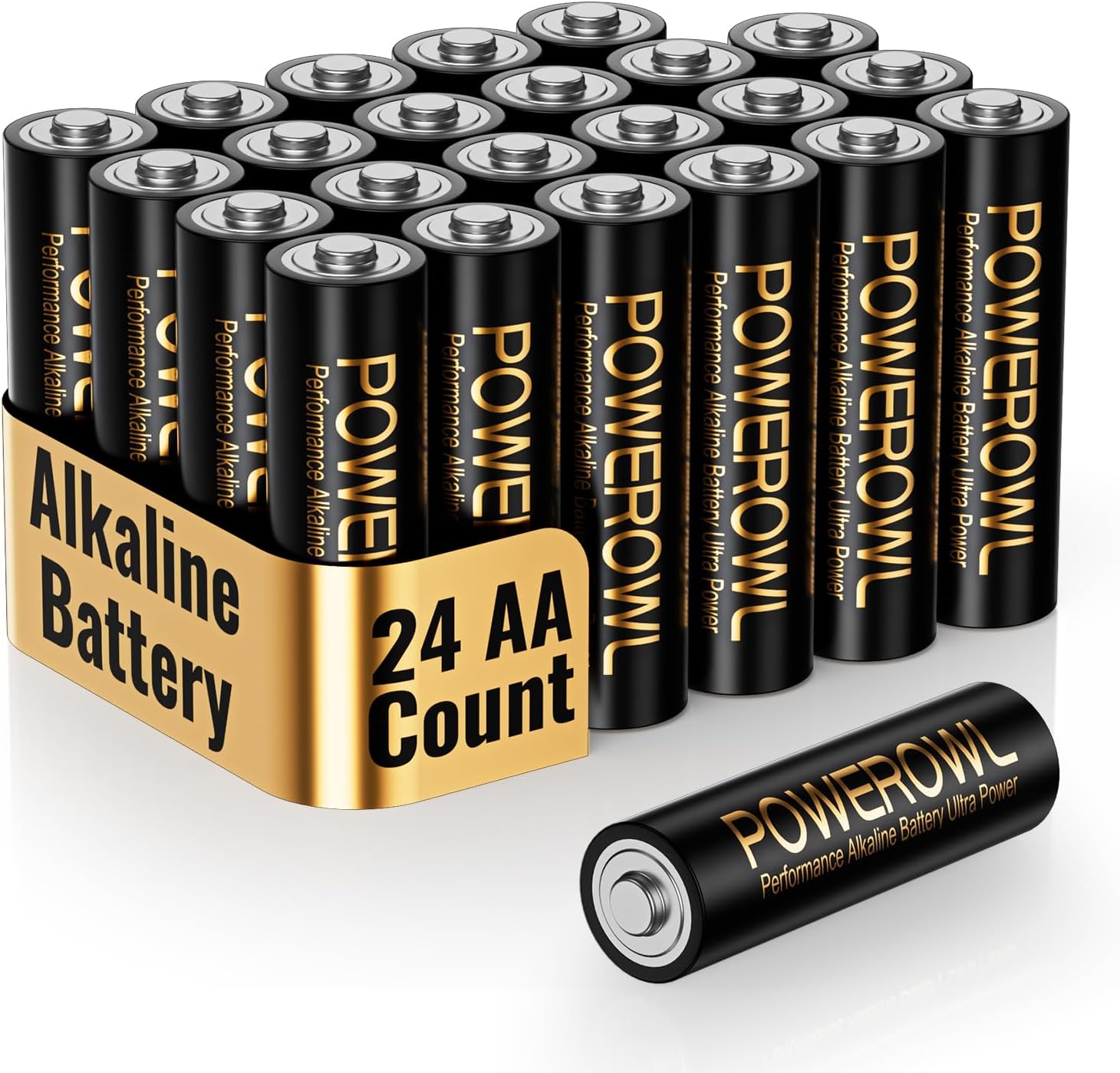 POWEROWL Alkaline AA Batteries 24 Pack, High-Capacity Double A Battery 1.5V, LR6 Battery Ideal ...