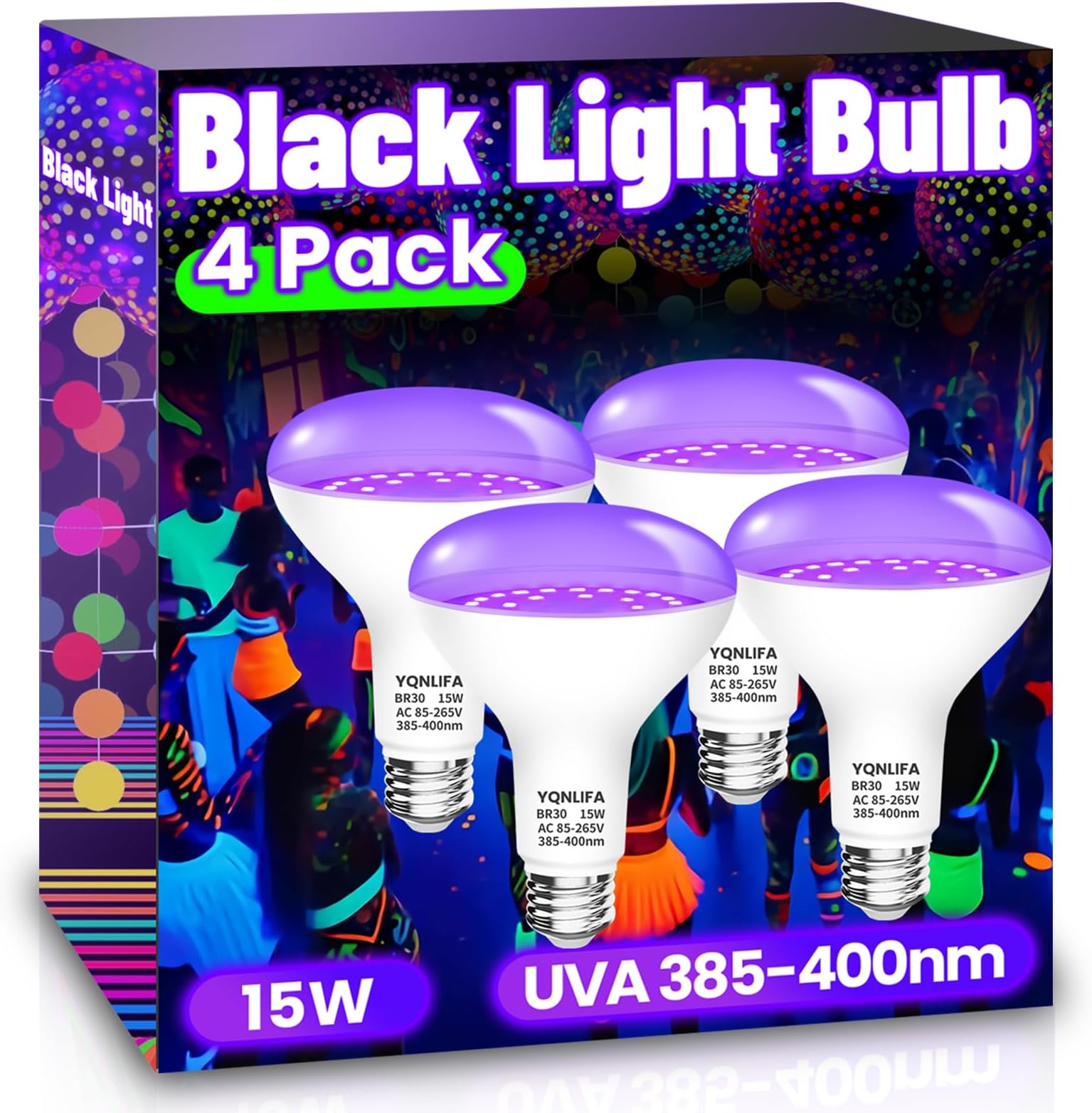 JSVSAL 2-Pack,LED Blacklight Bulbs,MR16 GU10 Base,AC 85-265V 6W,UVA ...