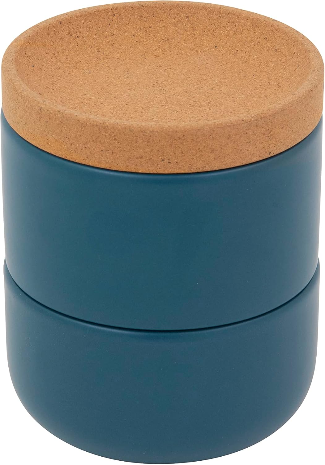 Amazon.com: Ceramic and Cork 3 Piece Stackable Salt and Pepper Cellar ...