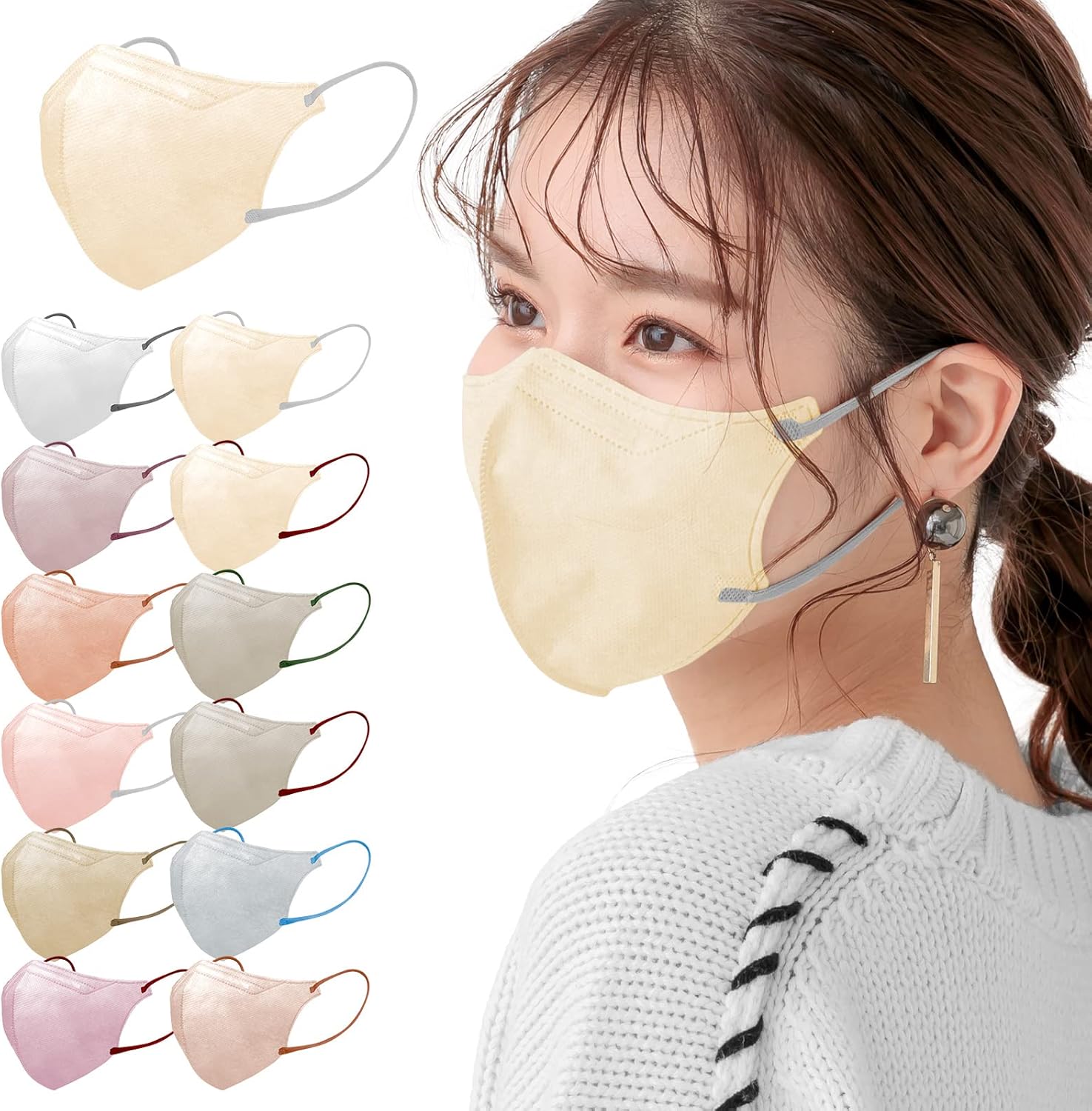 Amazon.co.jp: [Fkstyle] Fancysharp Mask マスク 小顔マスク 不織布マスク 5Dマスク 立体マスク バイカラー 20枚入り [並行輸入品] : ドラッグストア