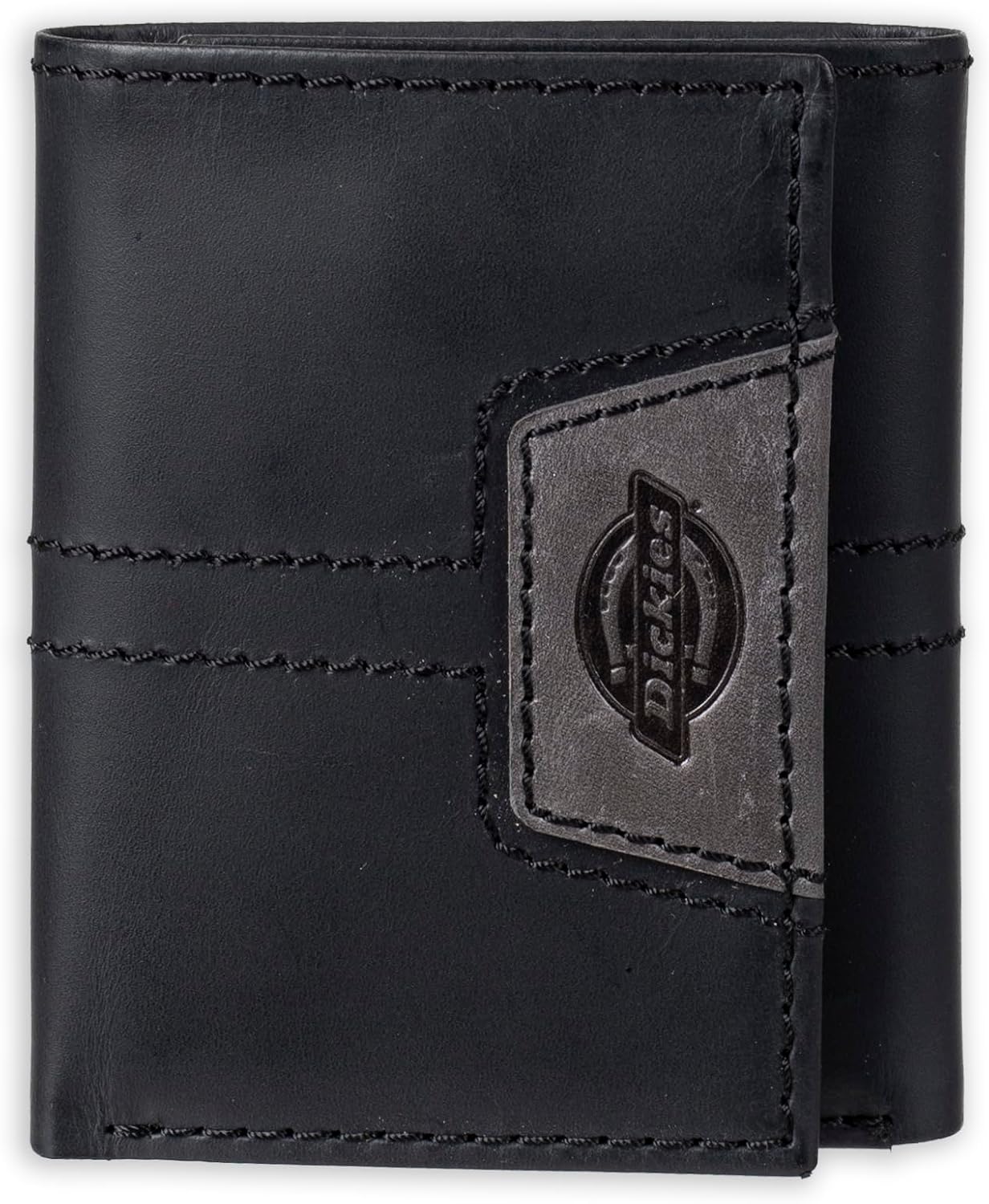 Amazon.com: Dickies Men's Leather Extra Capacity Trifold Wallet Black ...