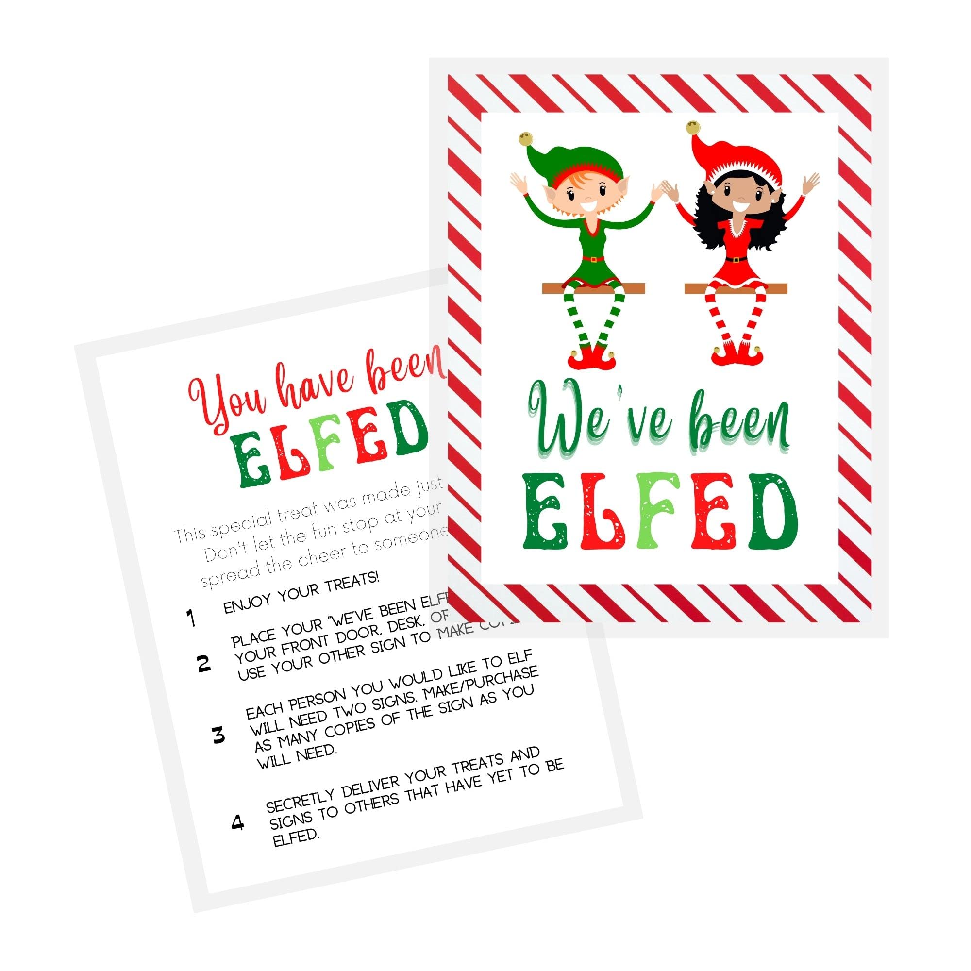 Youve Been Elfed Printable Youve Been Elfed 25 Pack 8.5x11" Inches