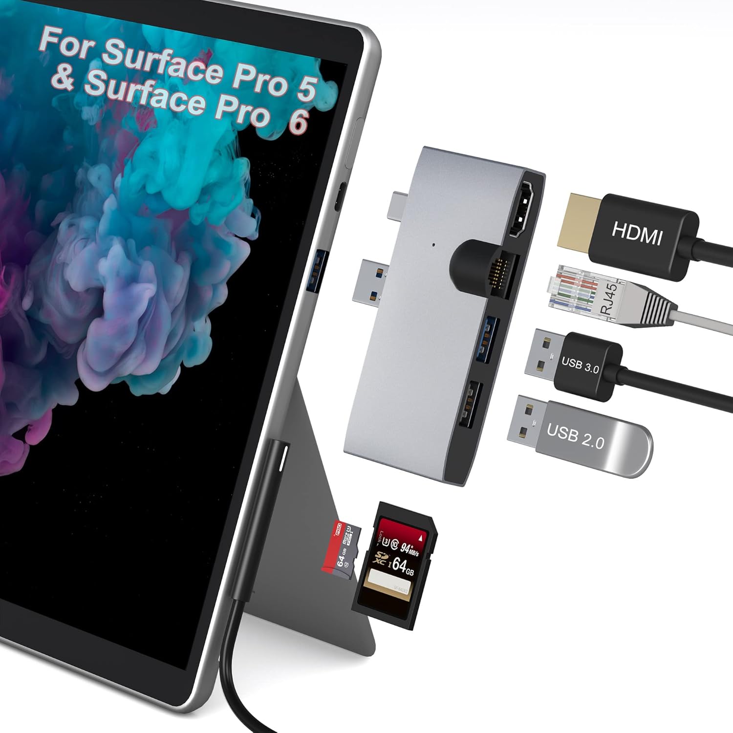 Surface Pro 6 Docking Station, Surface Pro 5 Docking Station, USB ...