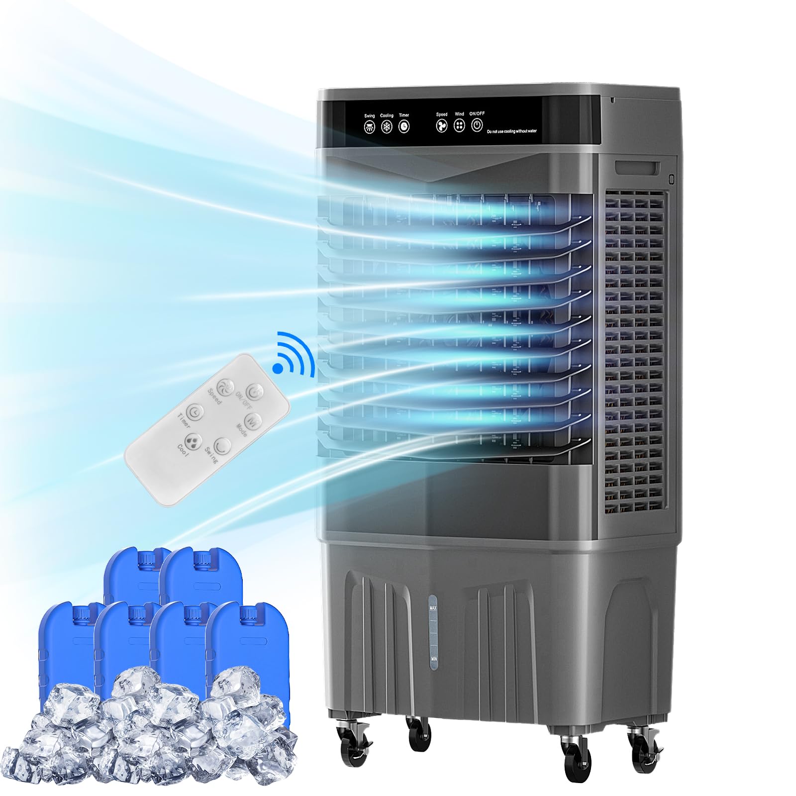 Buy Evaporative Air Cooler, 120° Oscillation Swamp Cooler with Remote ...