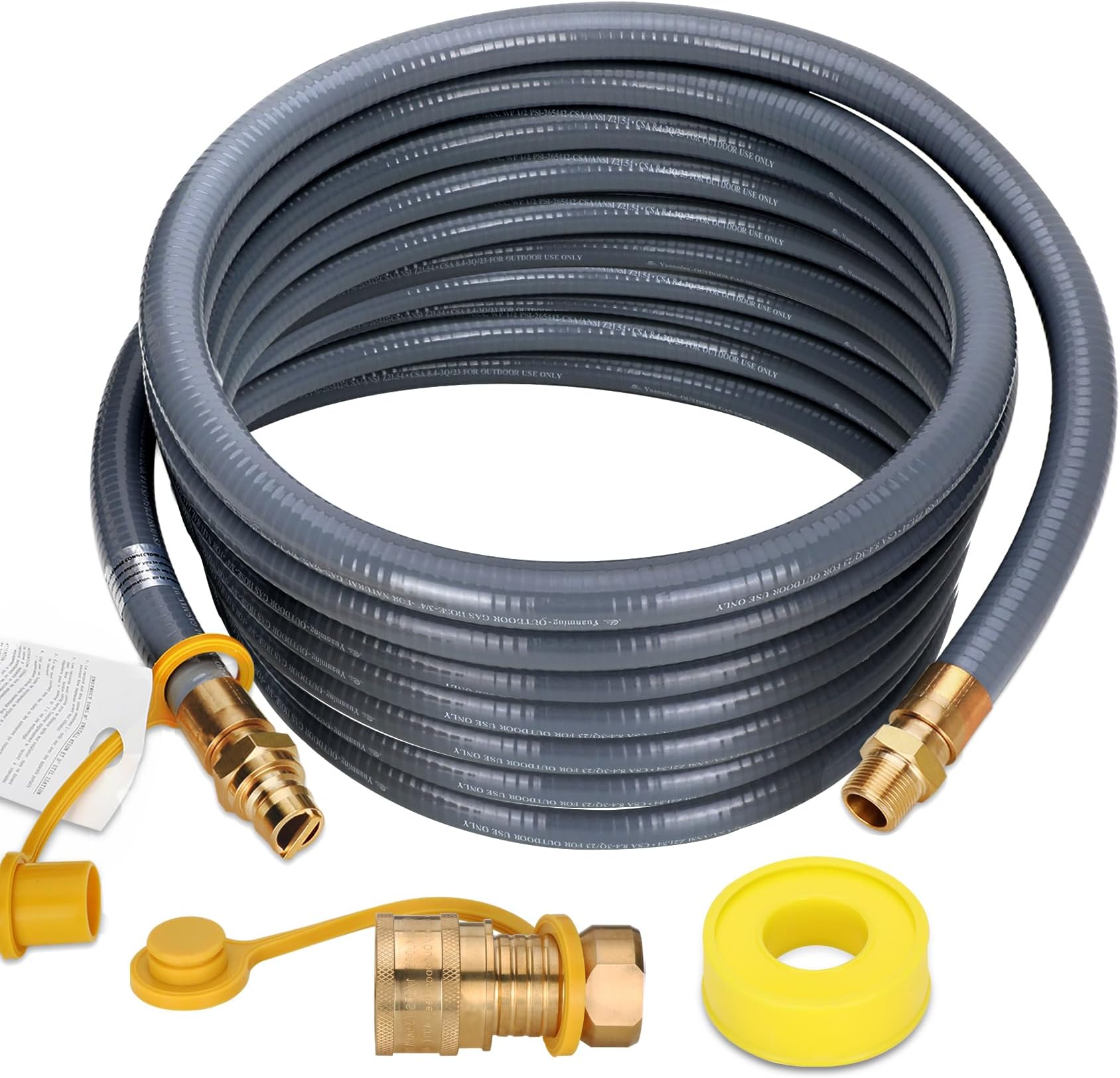 Amazon.com: 36Feet 56 Feet 3/4-inch ID Natural Gas Hose with Quick ...
