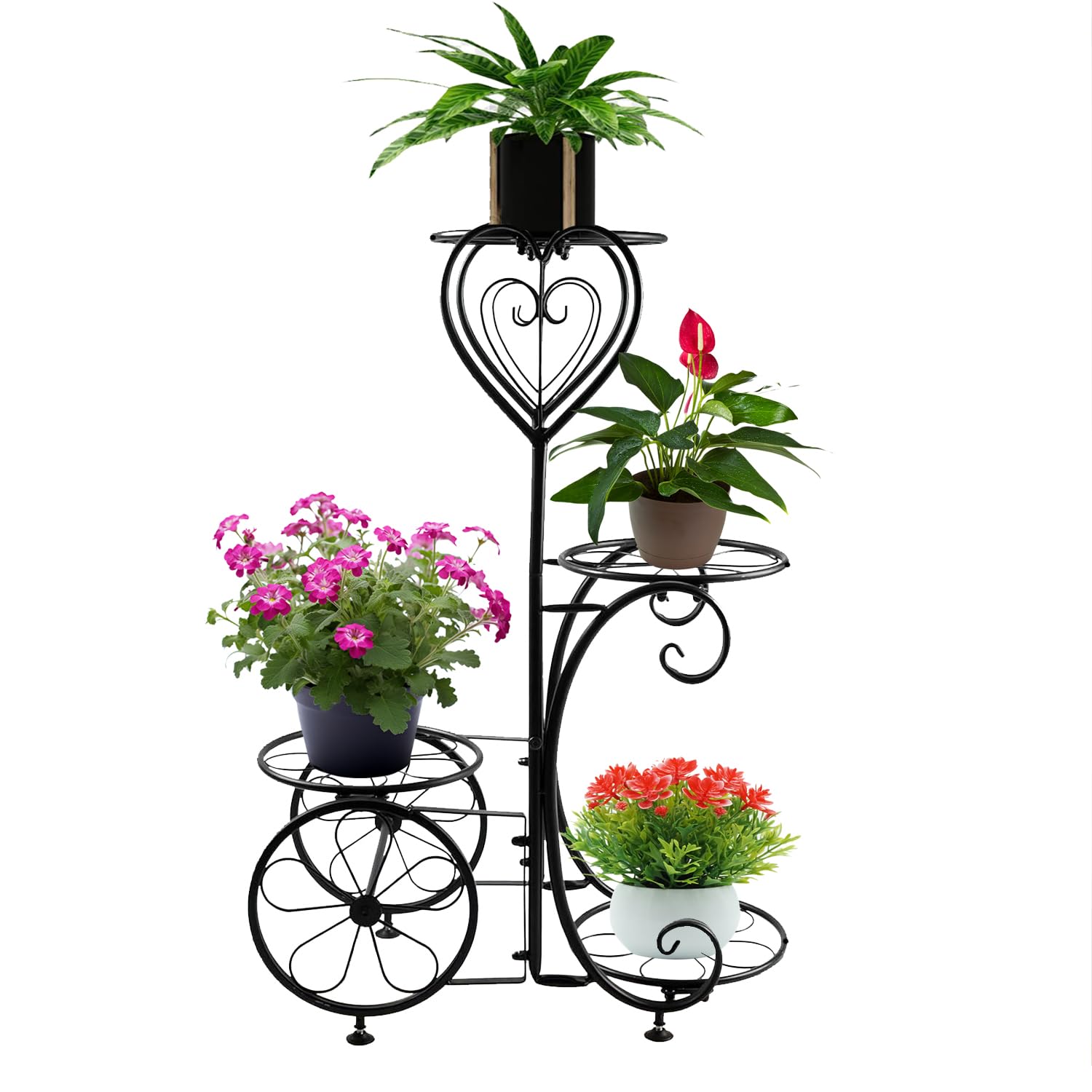 Buy Stand Indoor Outdoor , 4-Tier Modern Metal Holders Display Corner ...