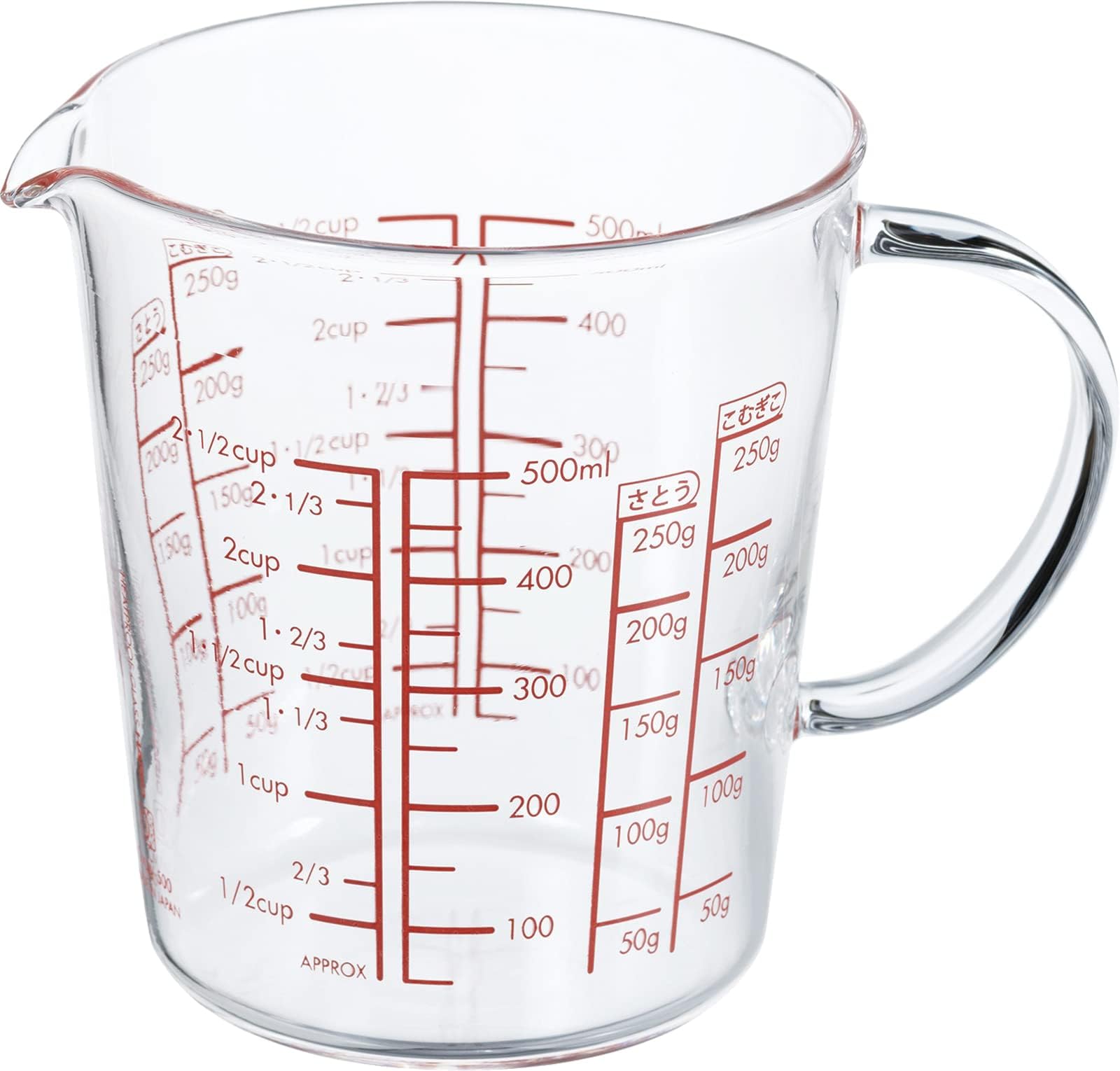Amazon｜HARIO(ハリオ) メジャーカップ ワイド 耐熱ガラス 取っ手付 マルチ 500ml 日本製 CMJW-500｜計量カップ ...