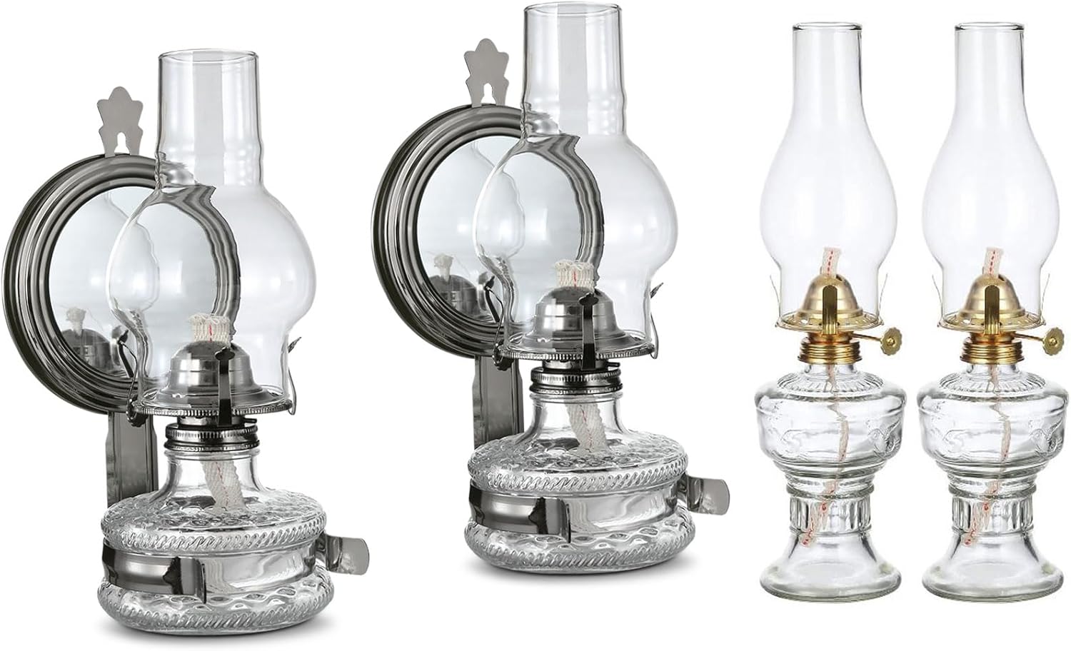 Amazon.com: DNRVK Large Wall Oil Lamp Vintage Glass Kerosene Lamp 7/8 ...
