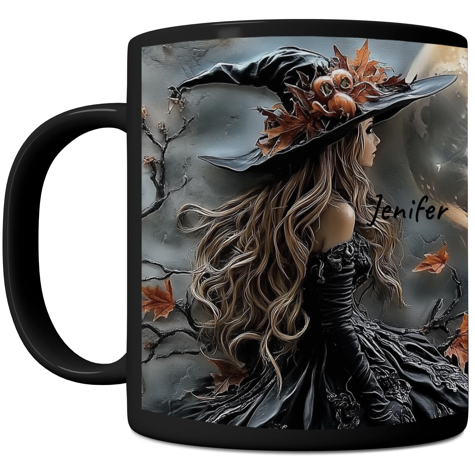 Amazon.com: FLEXISAVVY Personalized Beautiful Witch Mug - Halloween ...