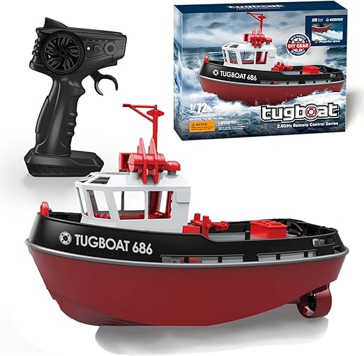 Amazon.com: Yoyoom RC Boat, 1/72 RC Tugboat for Pools and Lakes, 2.4Ghz ...