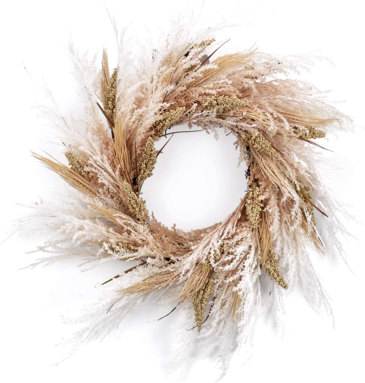 RED DECO Fall Reed Floral Welcome Wreath for Front Door - 24 inch ...