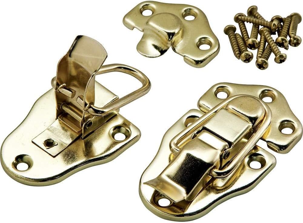 Brass Plated Large Catch, Pair - Cabinet And Furniture Door Catches ...