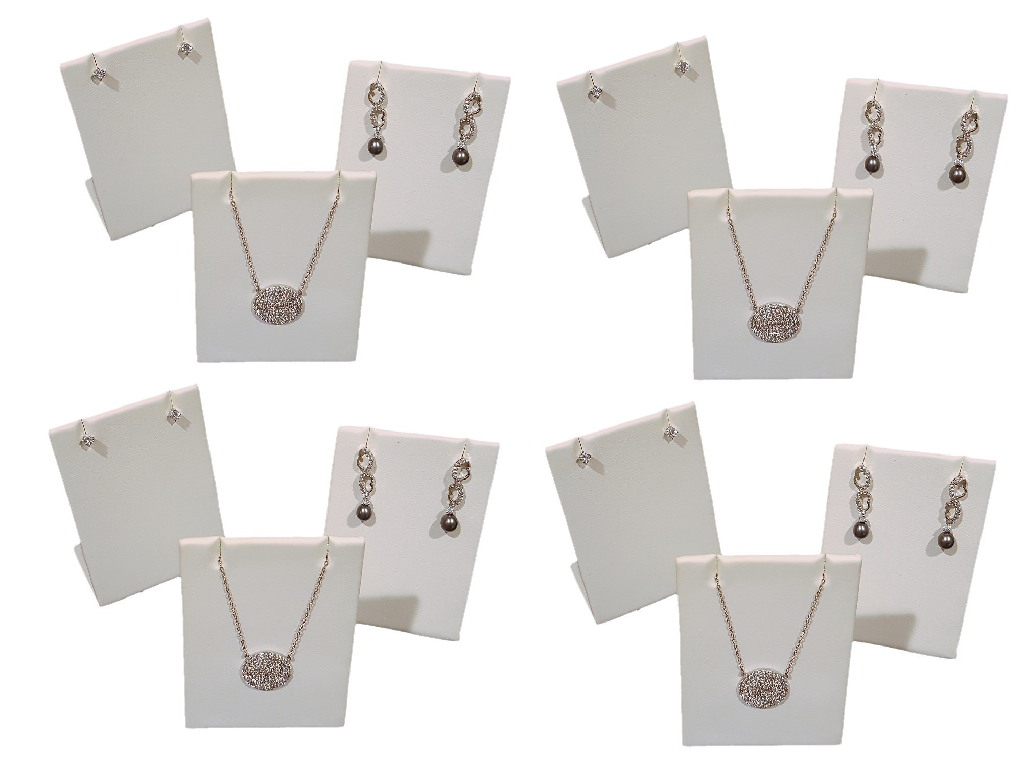 Amazon.com: 12-Pack White Leatherette Pendant Chain Necklace Display ...