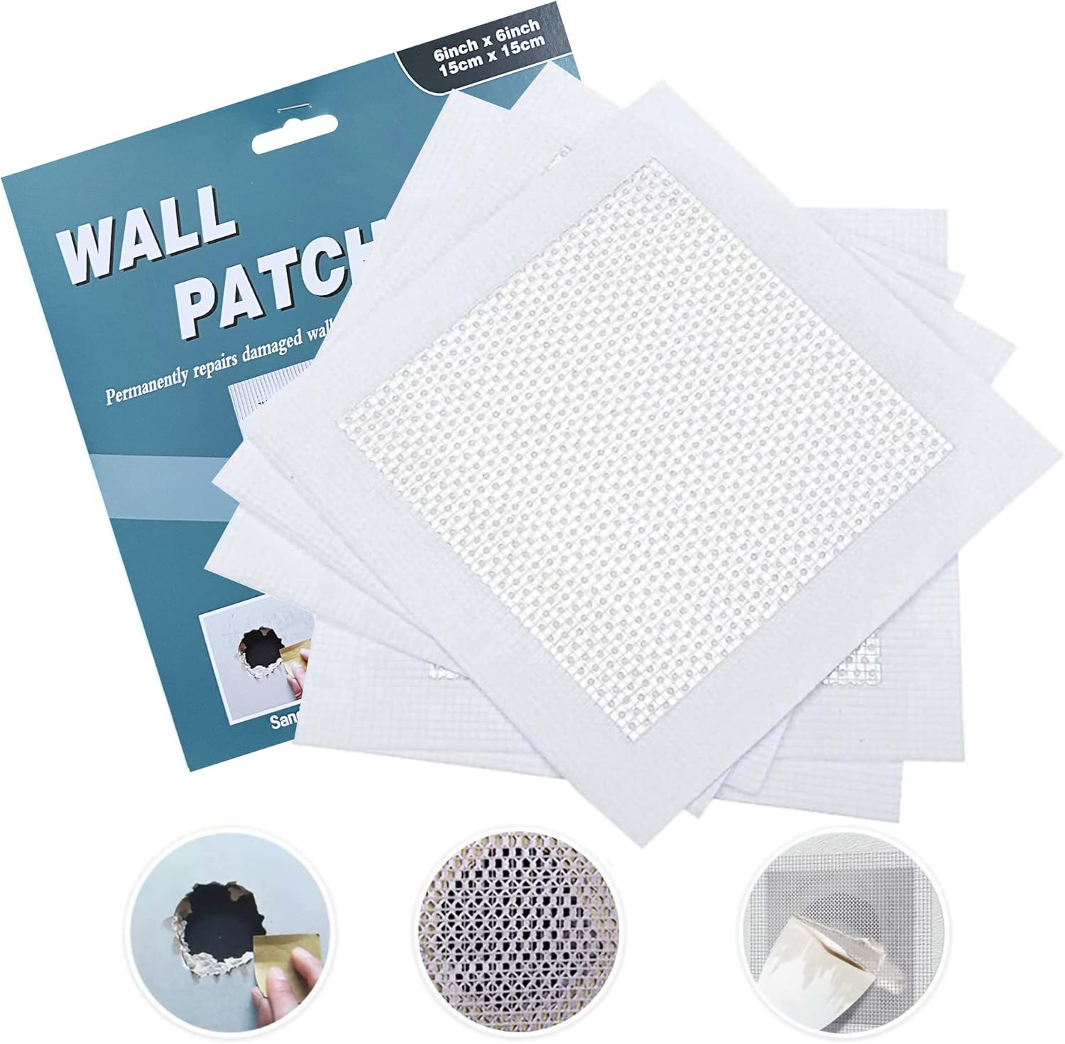 Drywall Patch Repair Kit Wall Repair Patch Kit 6 Pack 6 Inch Self ...