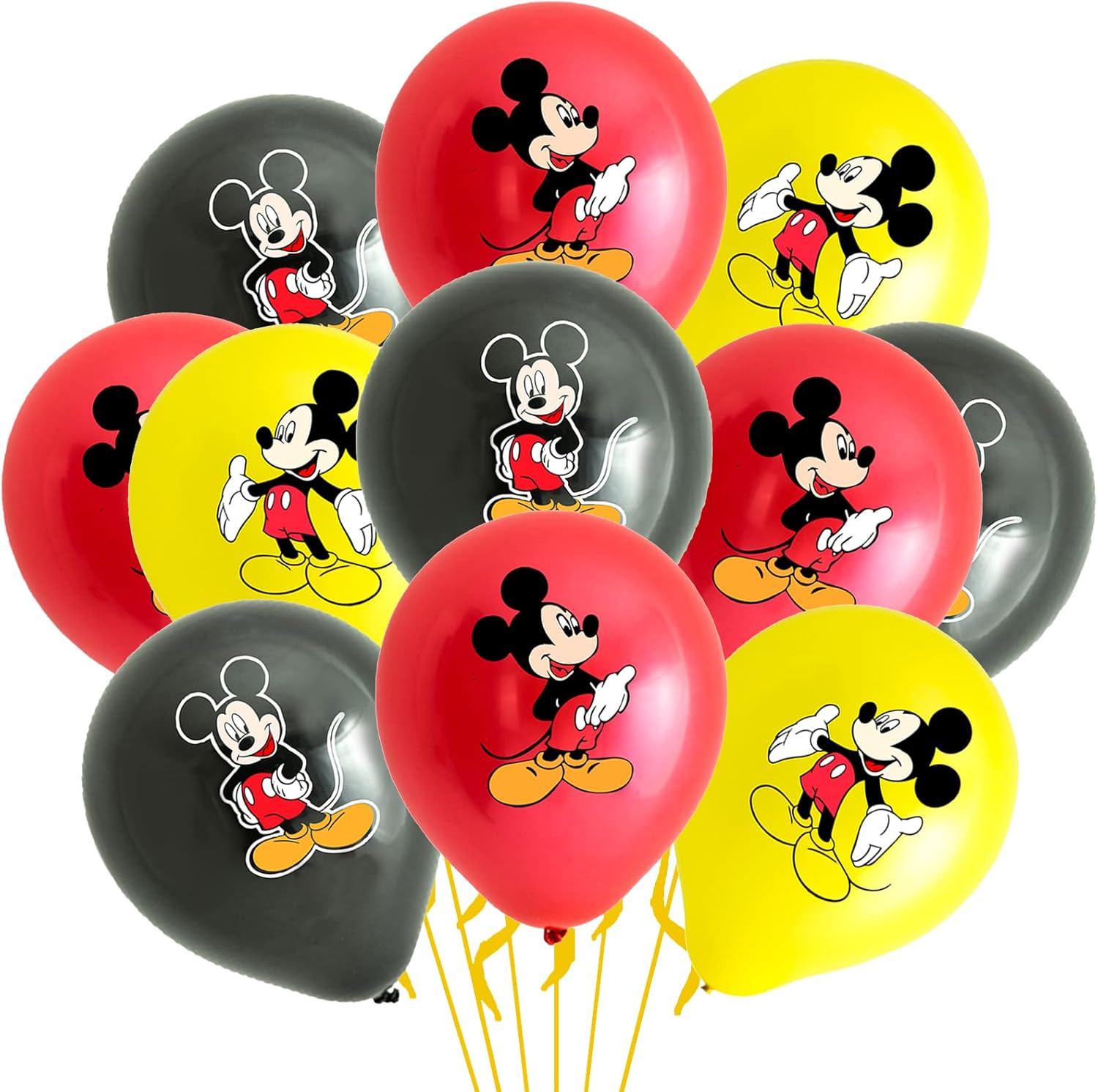 Amazon.com: 36PCS Mickey latex balloons, 12 Inch Mouse Latex Ballloons ...