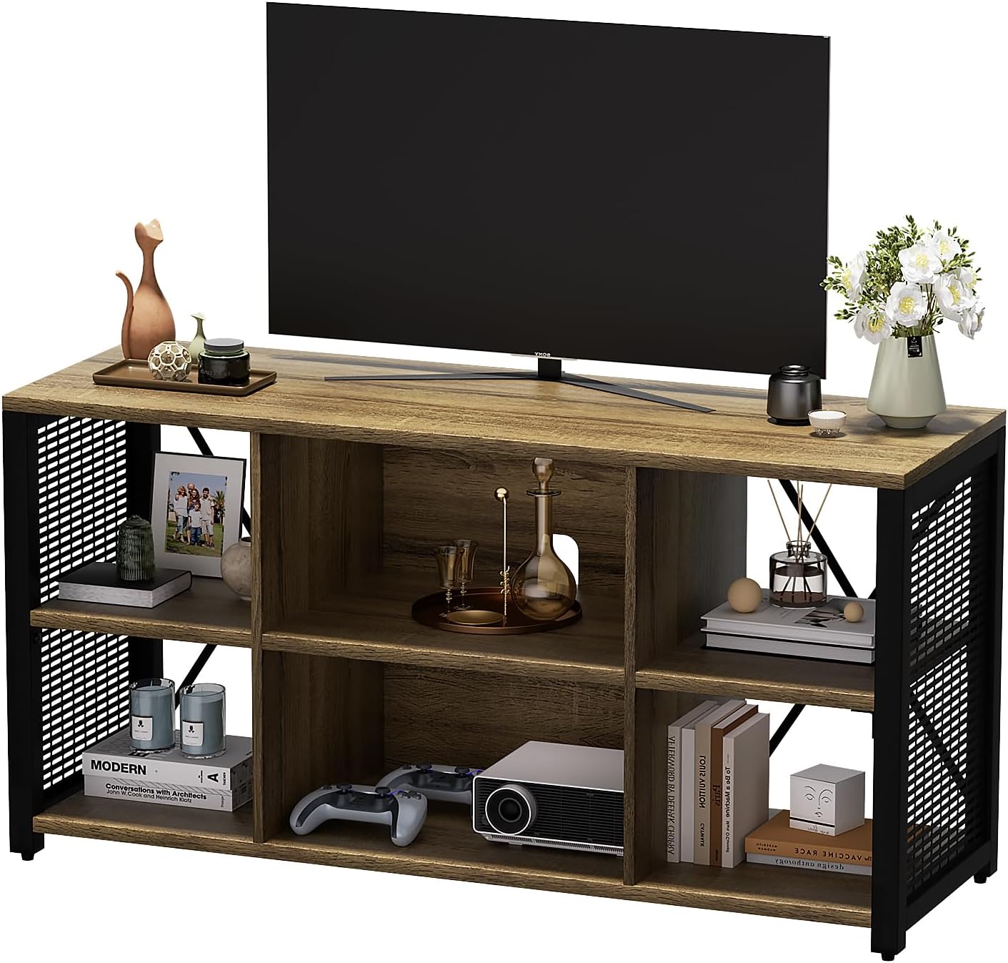 Amazon.com: VFK Industrial TV Stand for TV up to 65 inch,TV Cabinet ...