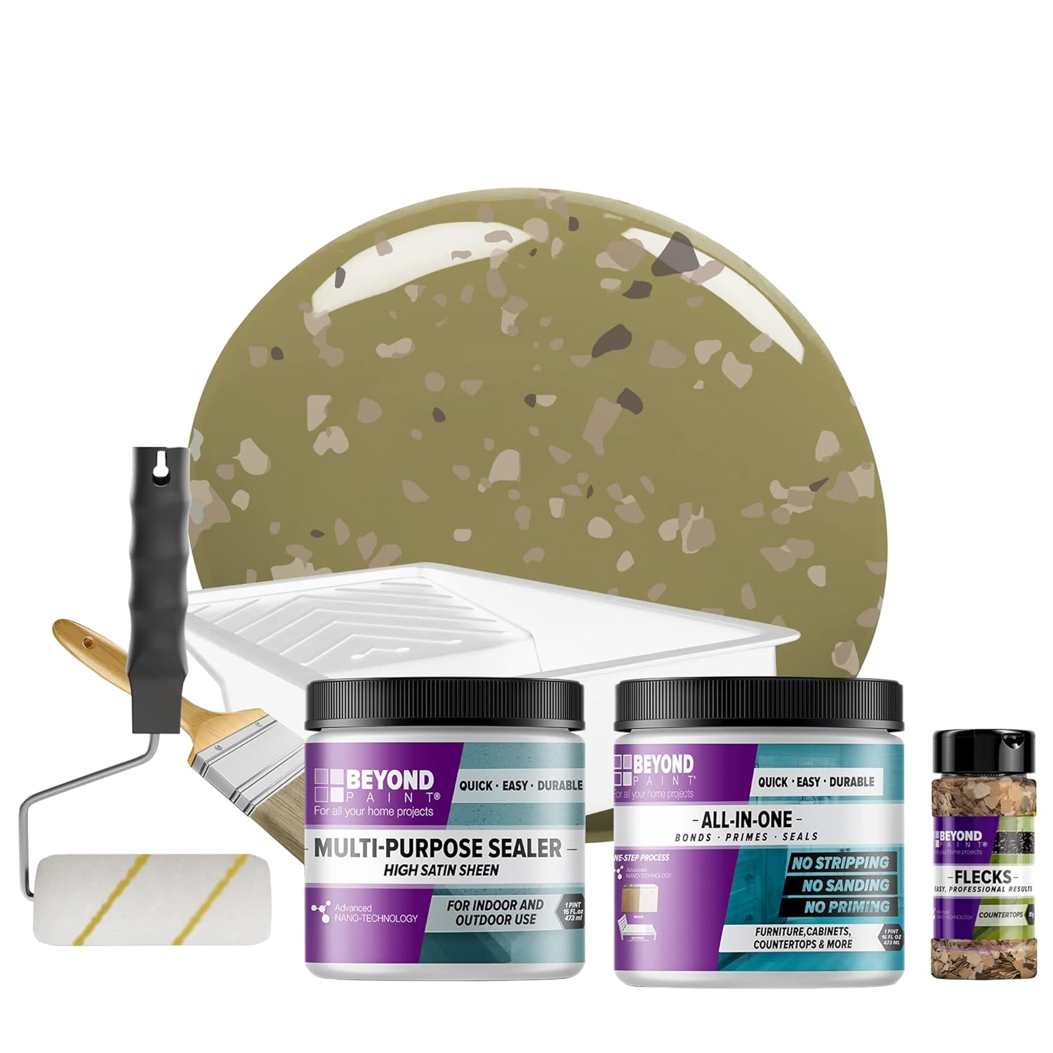 Beyond Paint Countertop Makeover Kit with Paint, Sealer, Flecks and ...