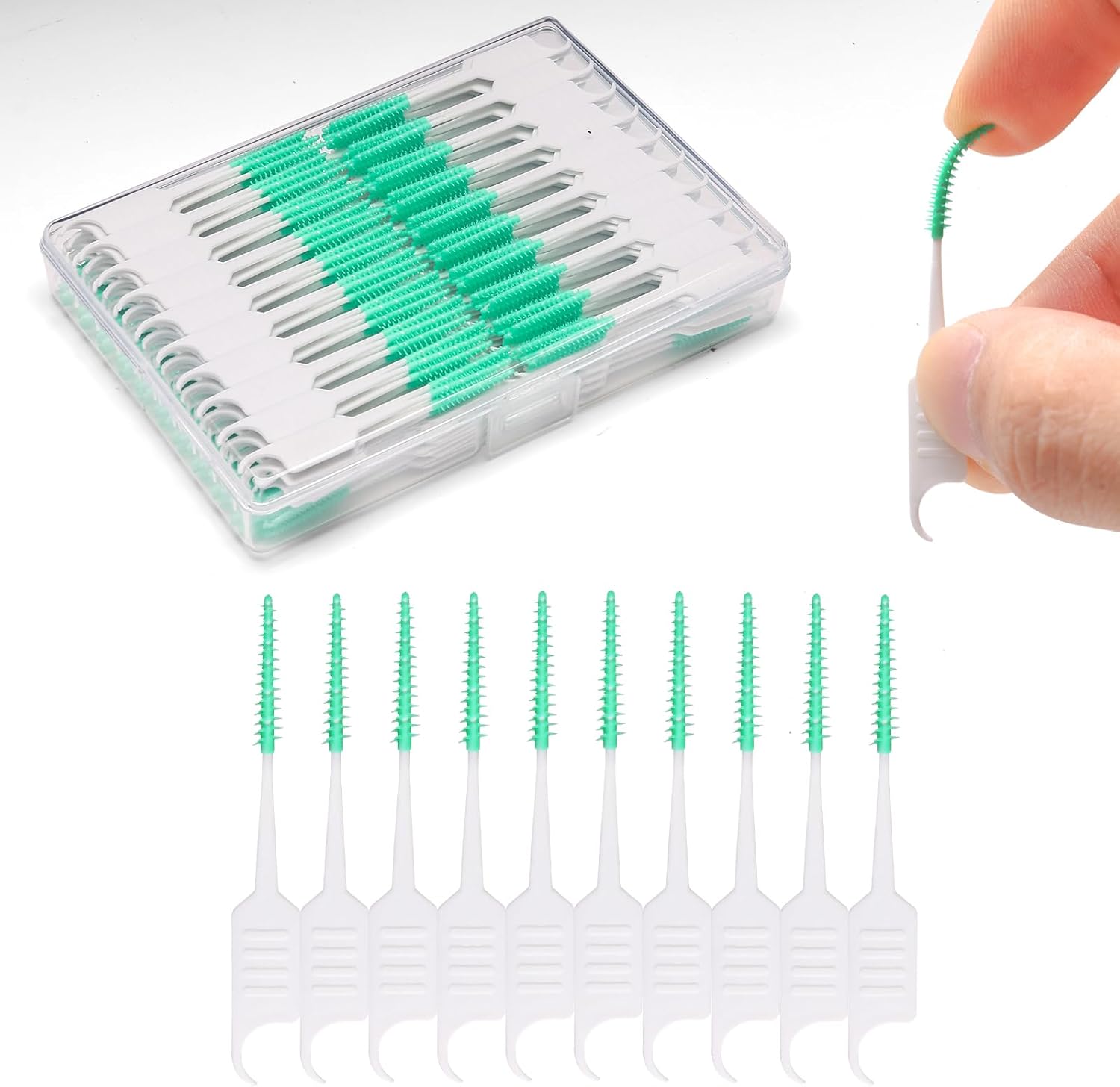 Amazon.com: ACSKD 300PCS Dental Floss Picks,Dual-Use Interdental ...