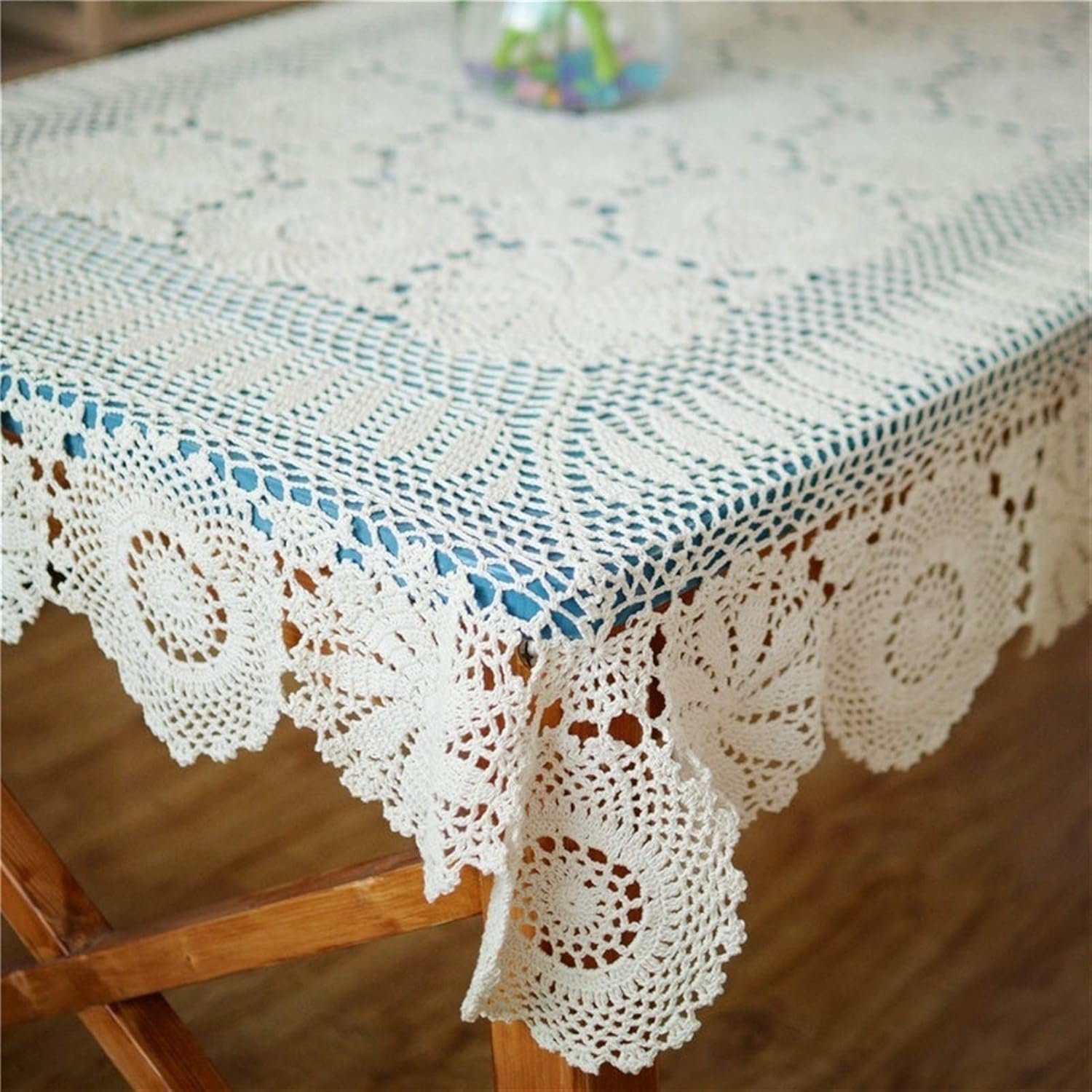 Amazon.com: LIDON Lace Tablecloth Handmade Crocheted Table Cloth Cotton ...