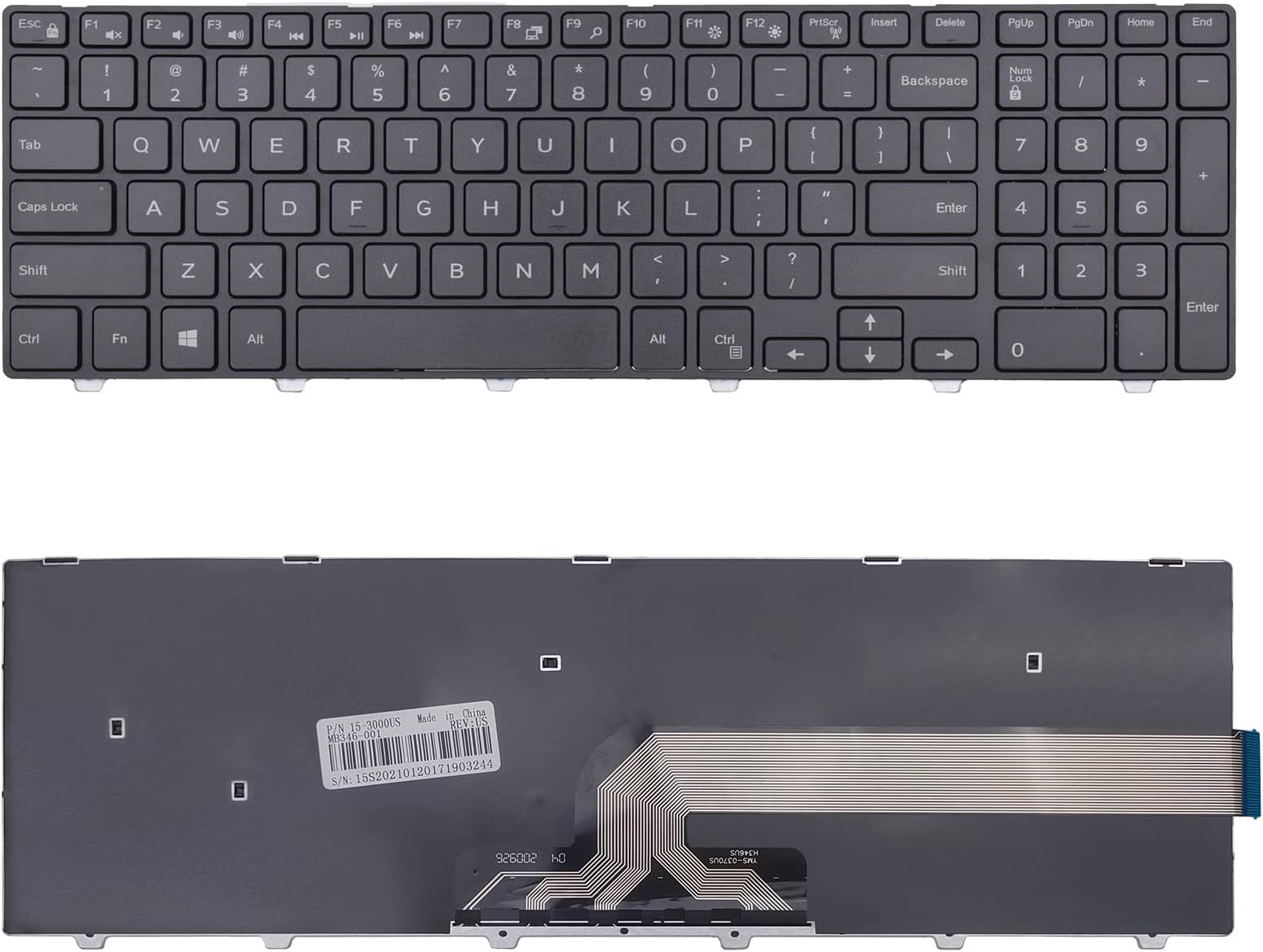 Amazon.com: Keyboard Replacement for Dell inspiron 15 3000 5000 3541 ...