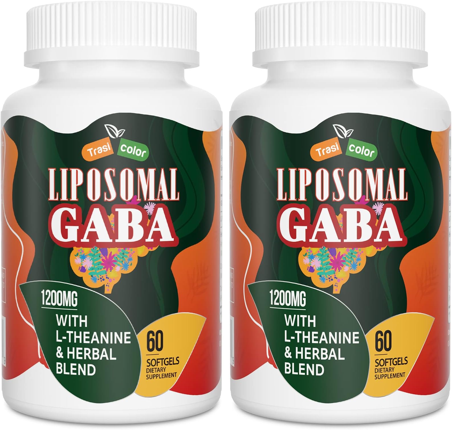Amazon.com: Trasicolor Liposomal GABA with L-Theanine Supplements 1200mg - High Absorption GABA ...