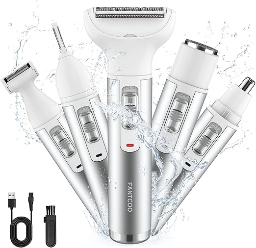 Lady Shaver Cordless 5 in 1 Electric Razor for Women Rechargeable ...