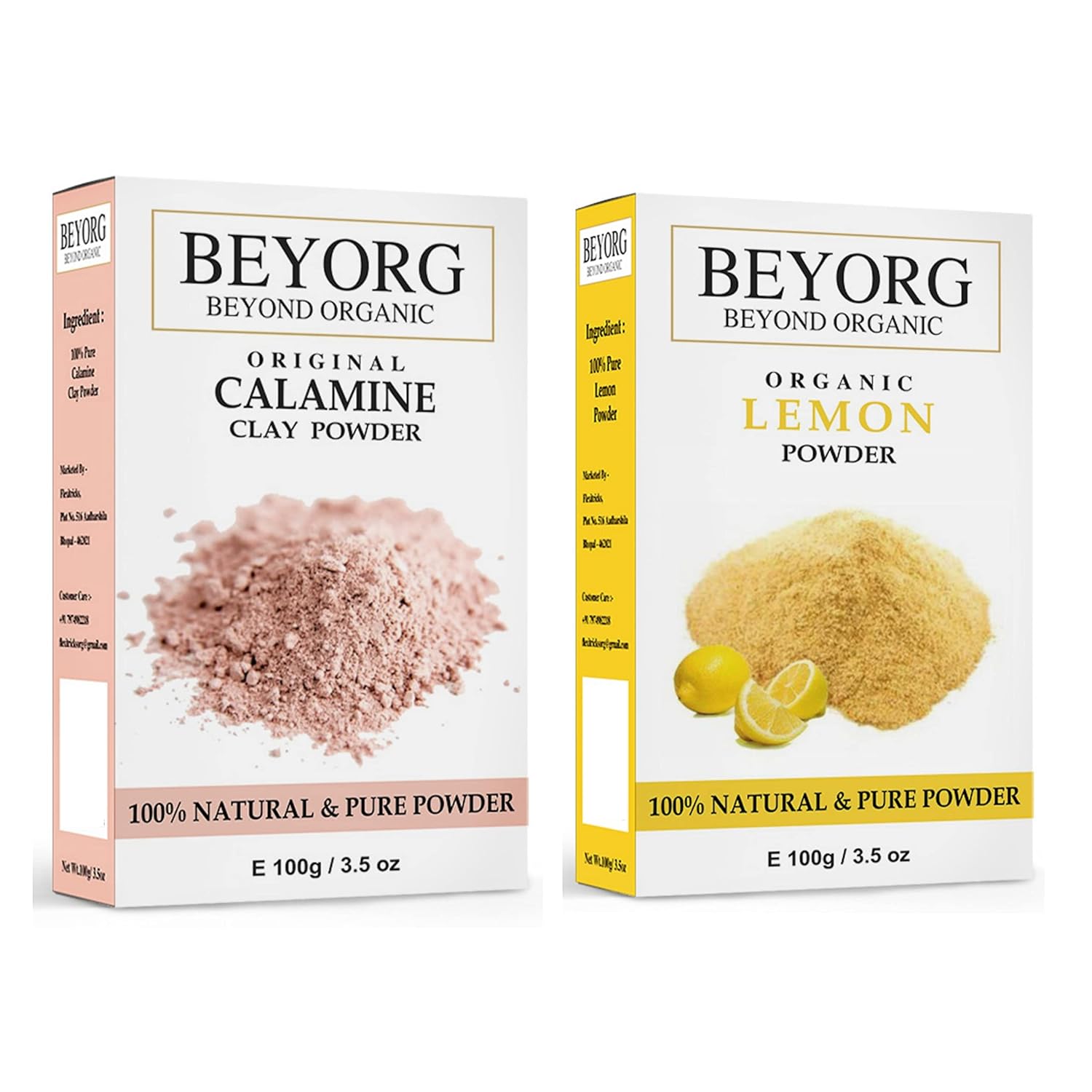 Calamine Clay Powder & Lemon Peel Powder 100% Organic, Natural ...
