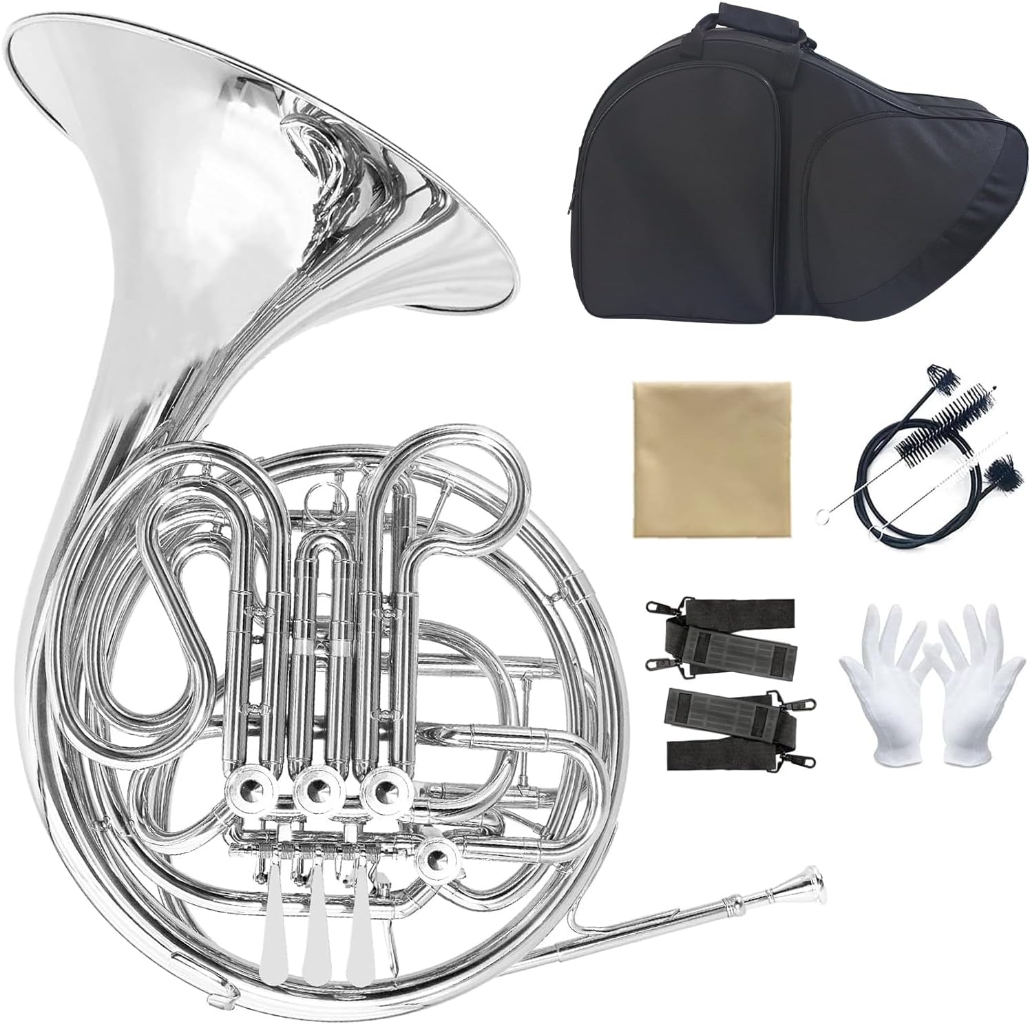 Amazon.com: Double French horn 4 Keys F/Bb Flat Brass French Horn ...