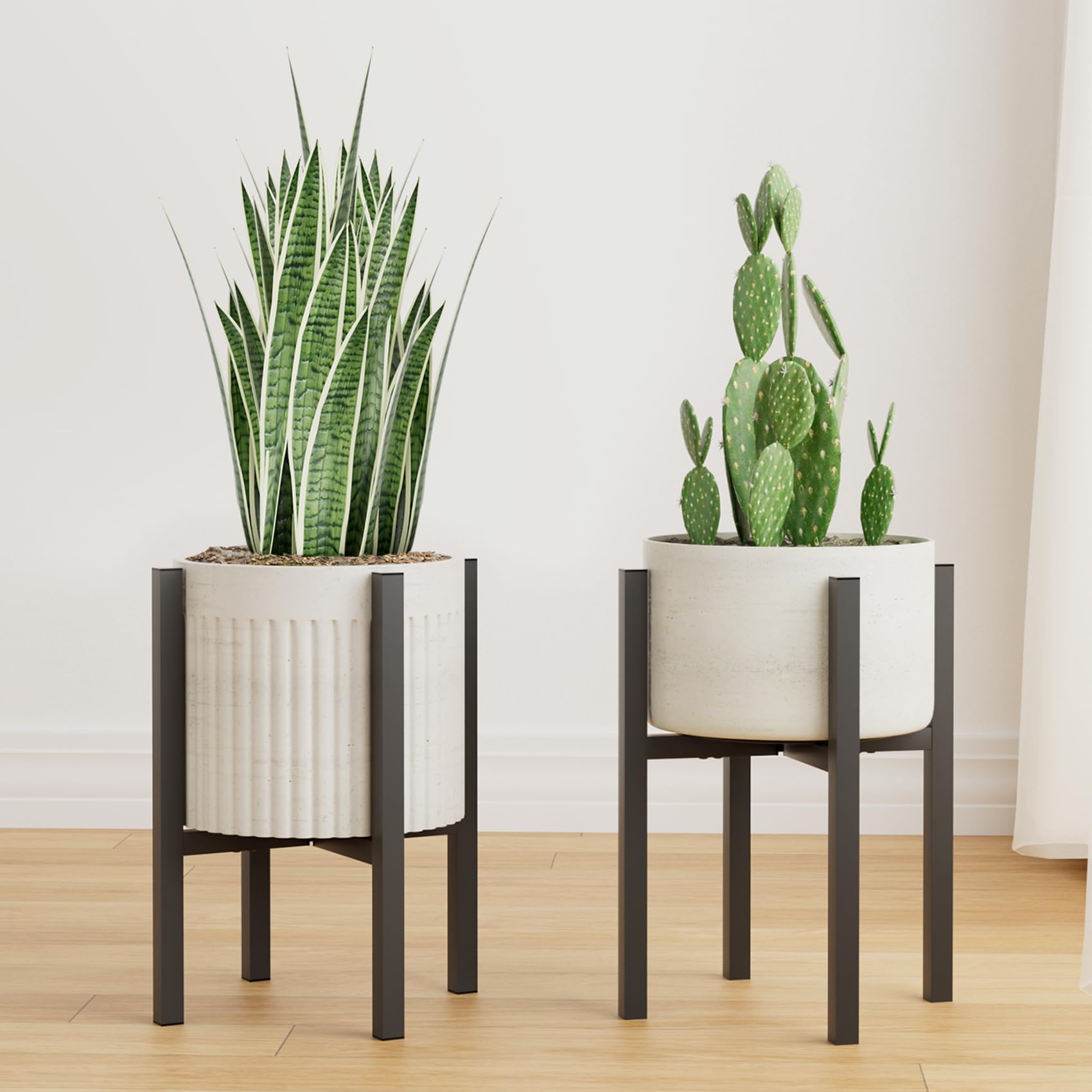 Amazon.com : FJO 2Pcs Adjustable Plant Stand Indoor - Bamboo Plant ...