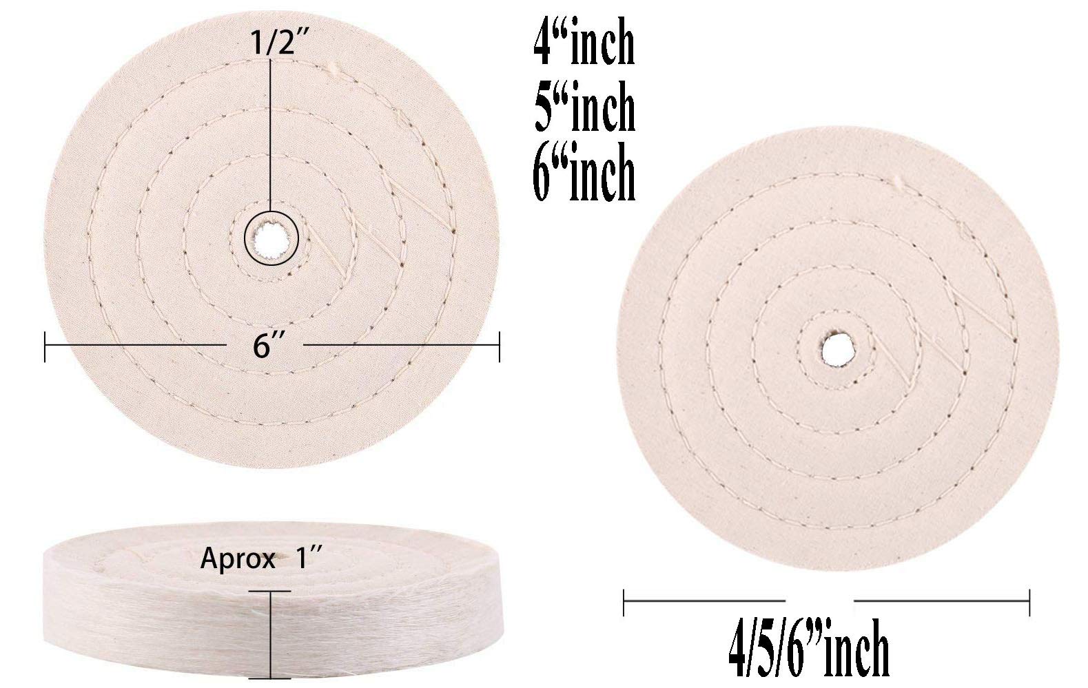 Buy DIY Crafts Extra Thick Buffing Polishing Wheel 4/5/6"inch ( 50 Ply ...