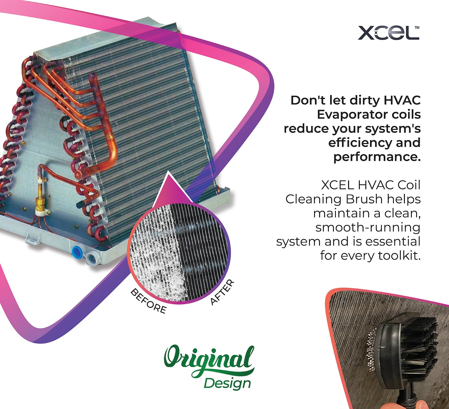 Snapklik.com : Next Generation Air Conditioner Evaporator Coil Fin Cleaning Brush V2