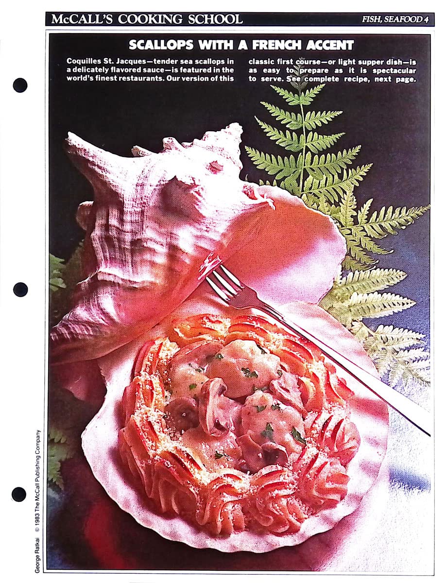 McCall's Cooking School Recipe Card: Fish, Seafood 4 - Coquilles St ...