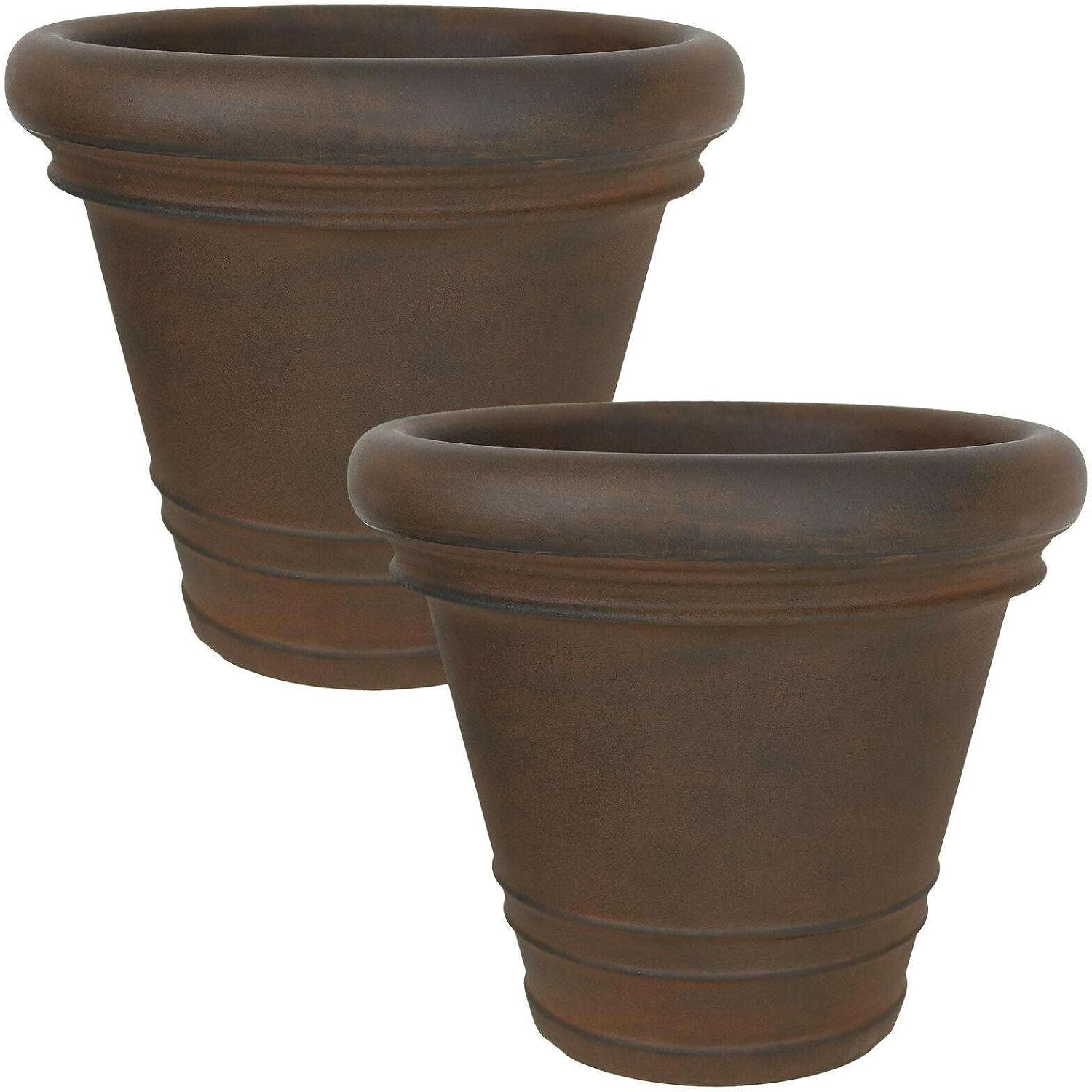 Amazon.com : JTSQ Outdoor Double-Walled Flower Pot Planter - 16" - 2 ...