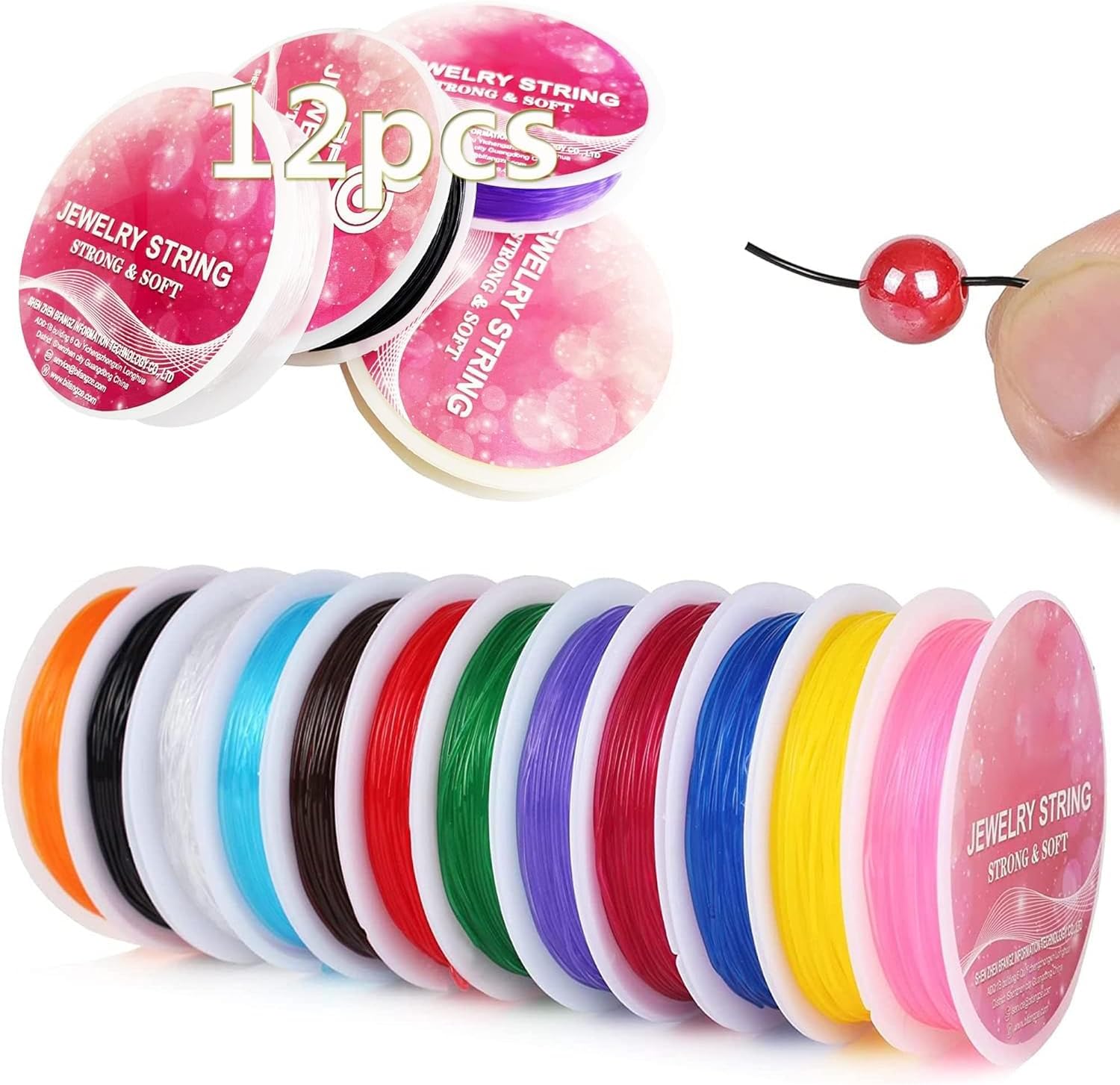 Elastic Cord, Coloured Elastic String Cord 10 Colors Bracelet String ...