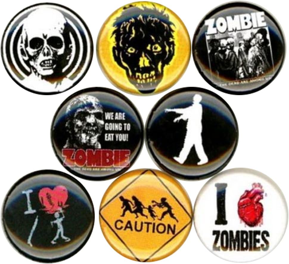Amazon.com: Zombie x 8 NEW 1" inch (25mm) pins buttons badges horror ...