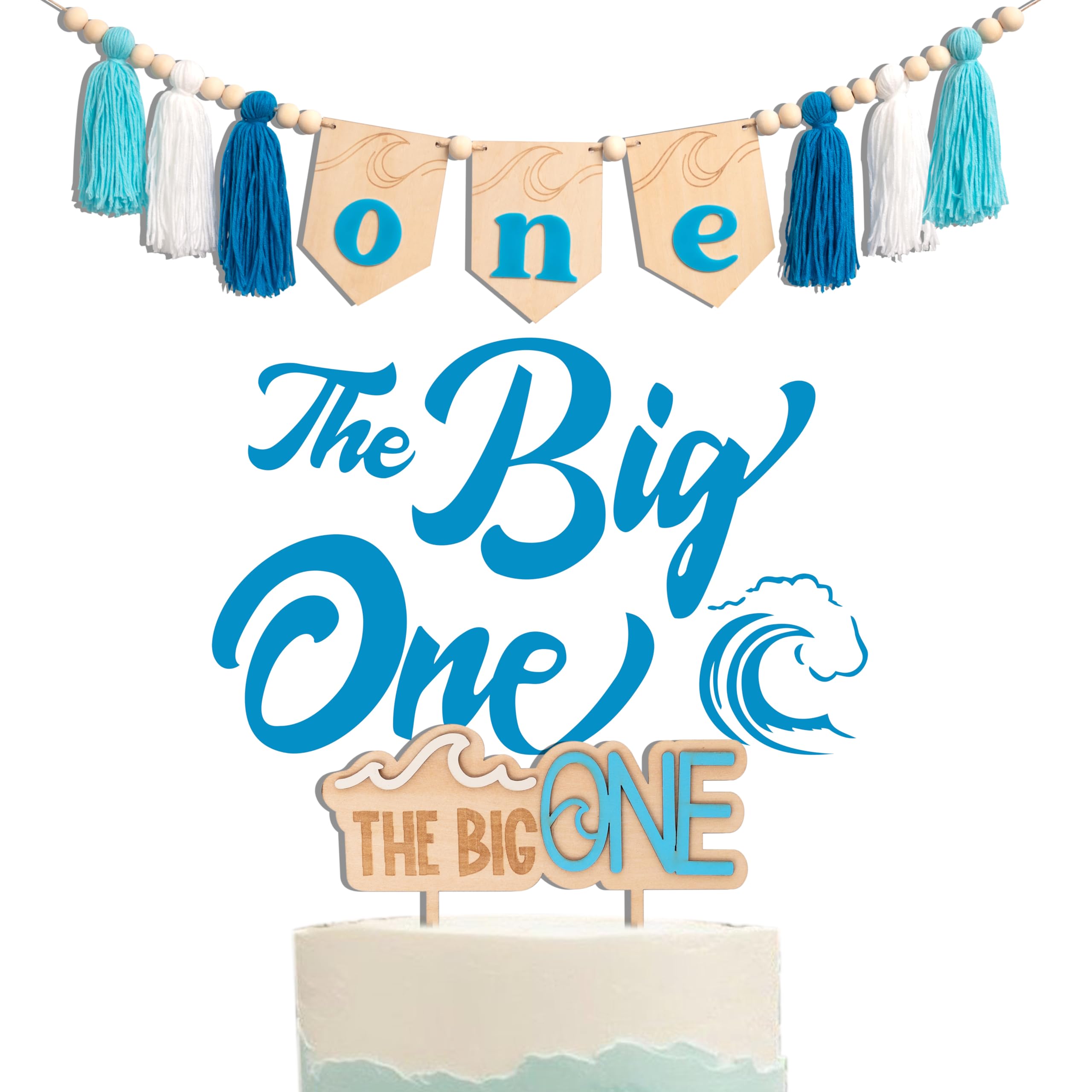 Amazon.com: MUWEOL The Big One Wooden Cake Topper - The Big One Decal ...
