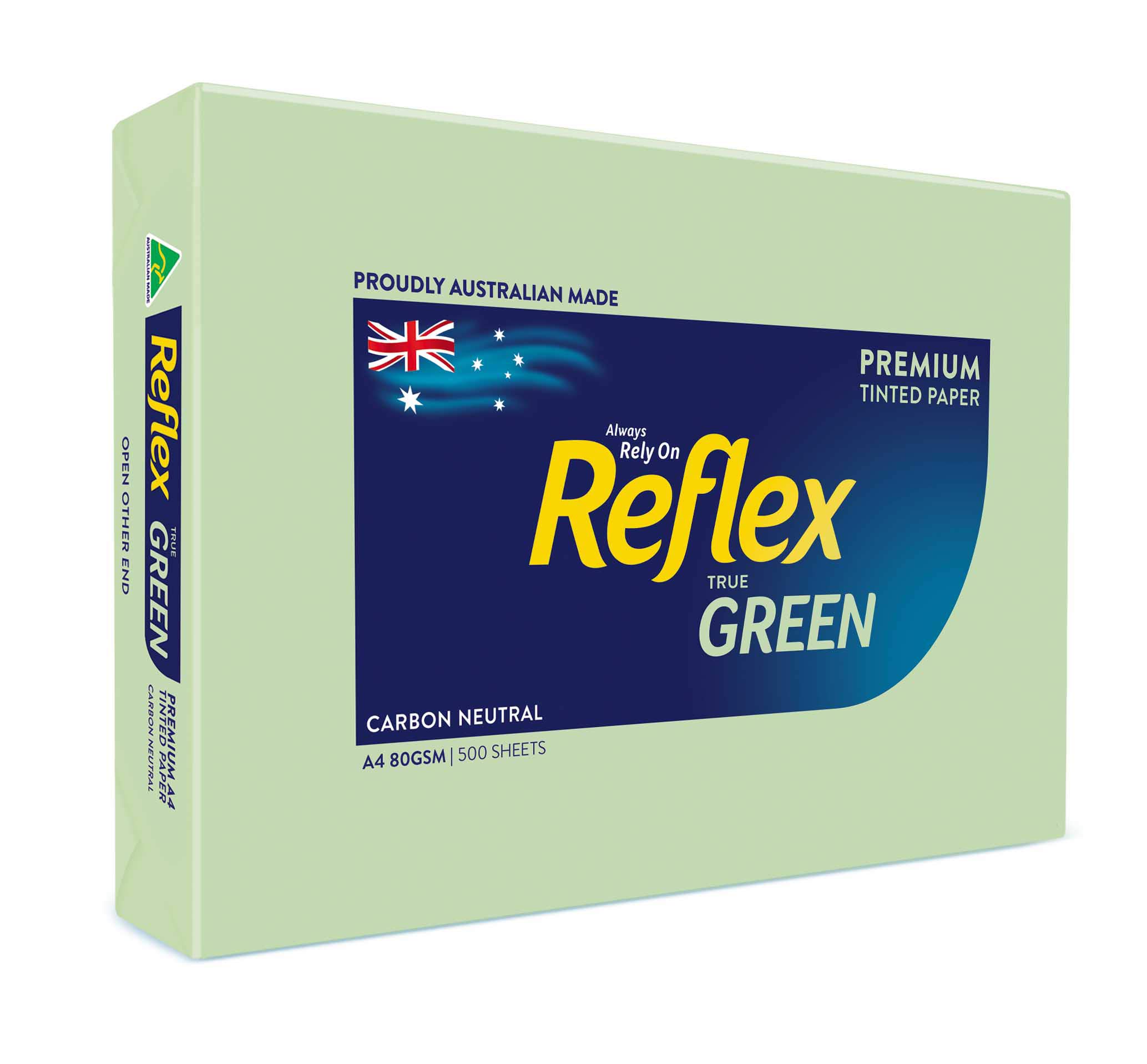 Reflex Australian Made Coloured Paper Reflex Green Coloured Office Copy ...