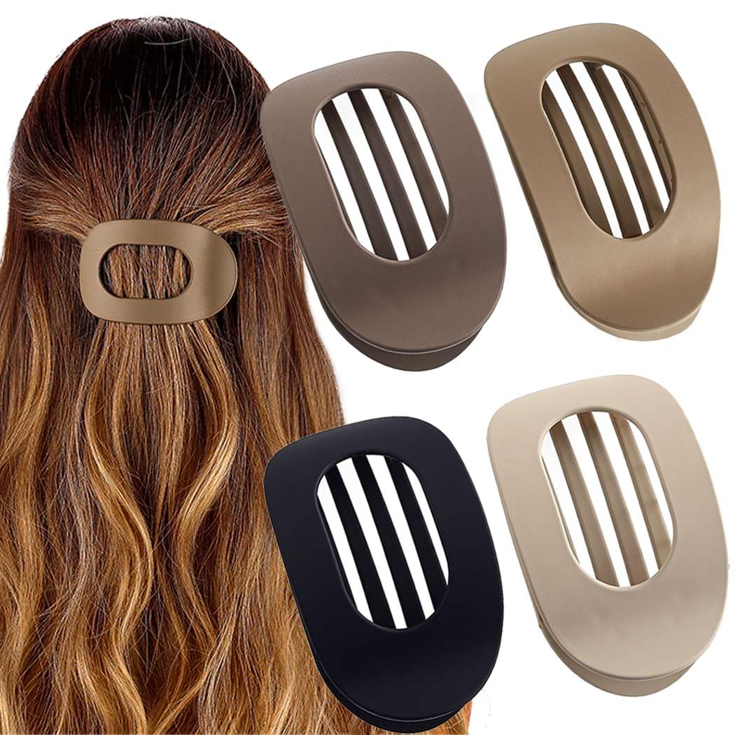 Amazon.com: Outyua Flat Hair Clips for Women French Flat Hair Claws ...