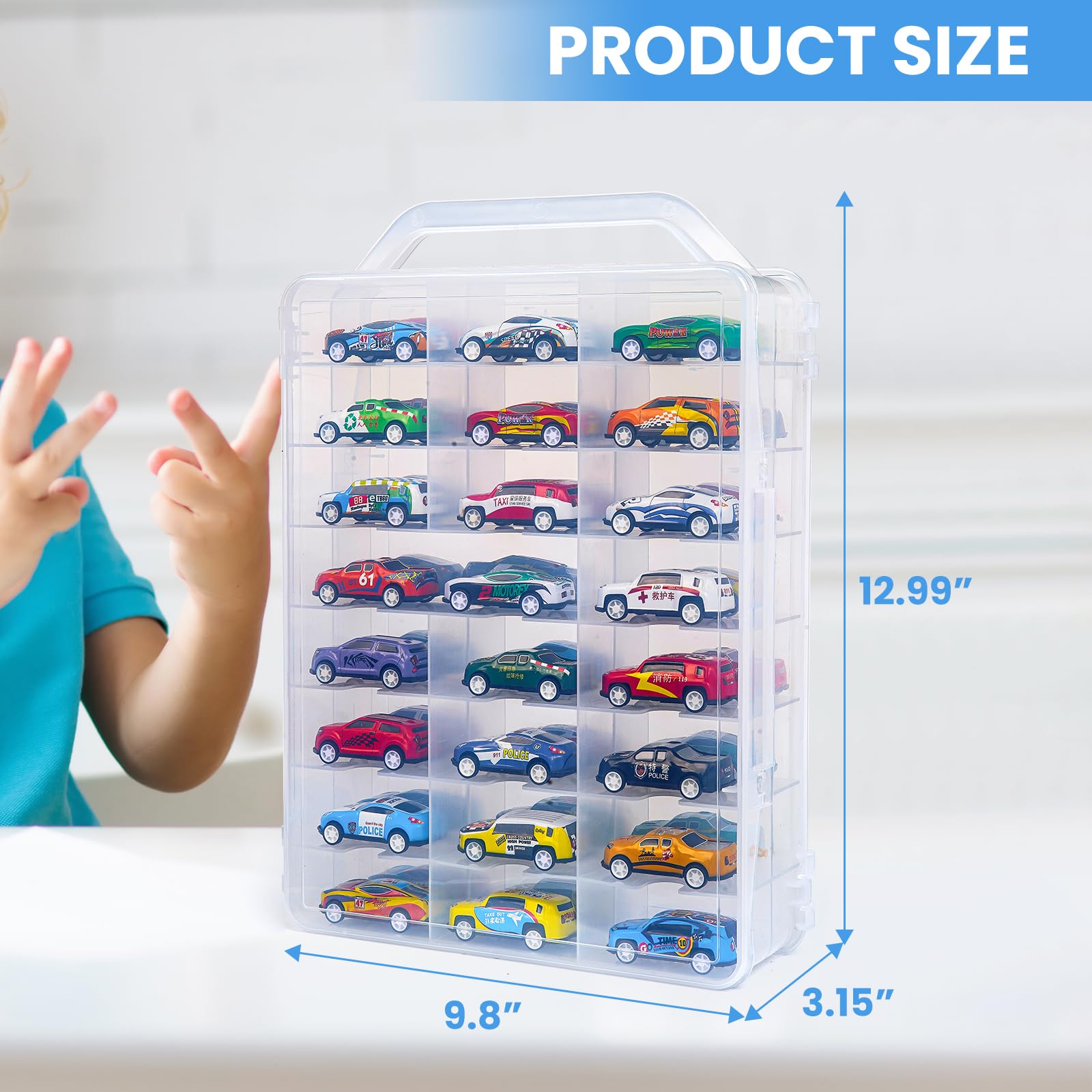 Hot Wheels Storage Double Sided Case - 46 Car Capacity 1/64 Scale Toy ...