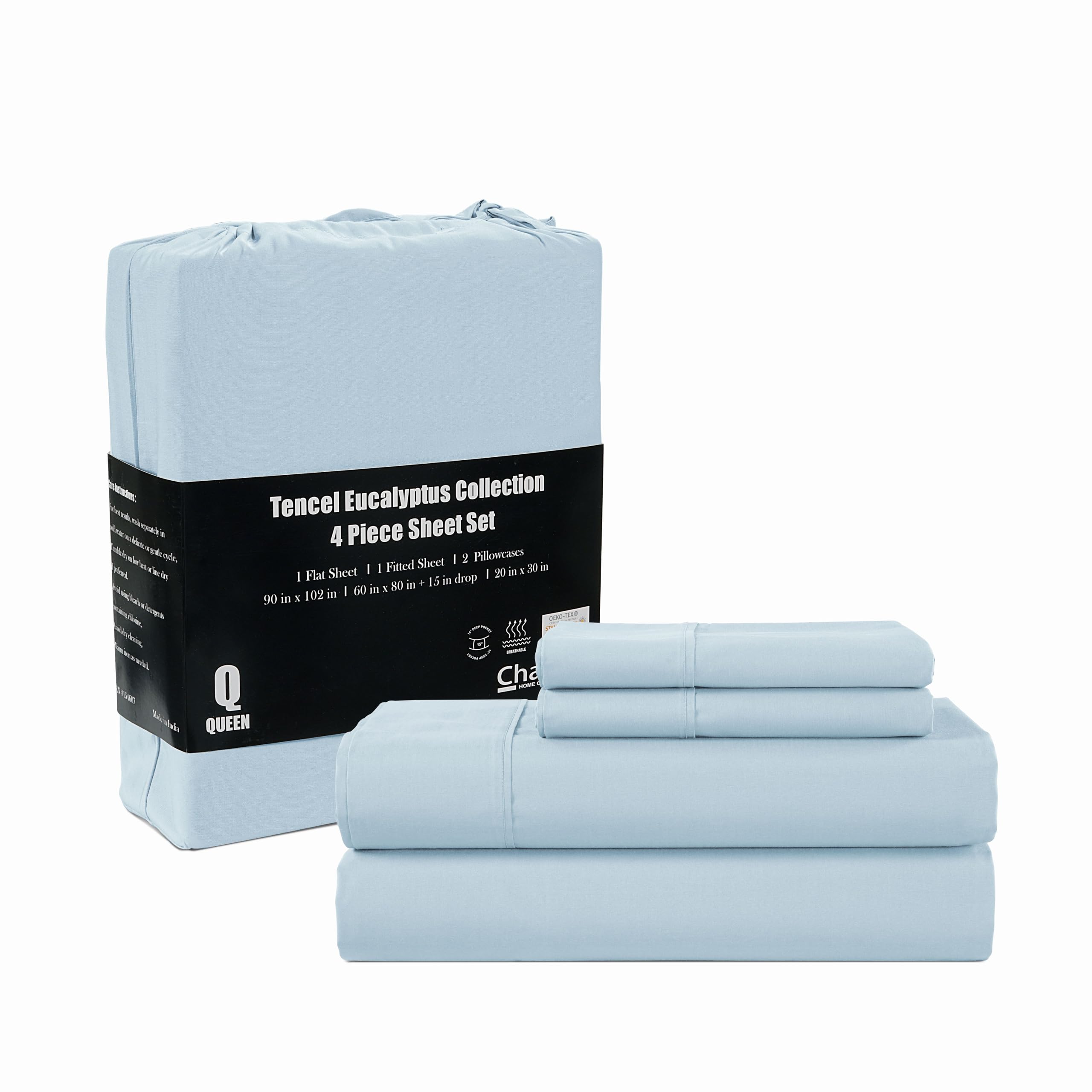 Amazon.com: CHATEAU HOME COLLECTION 100% Tencel Sheet Set, Soft ...