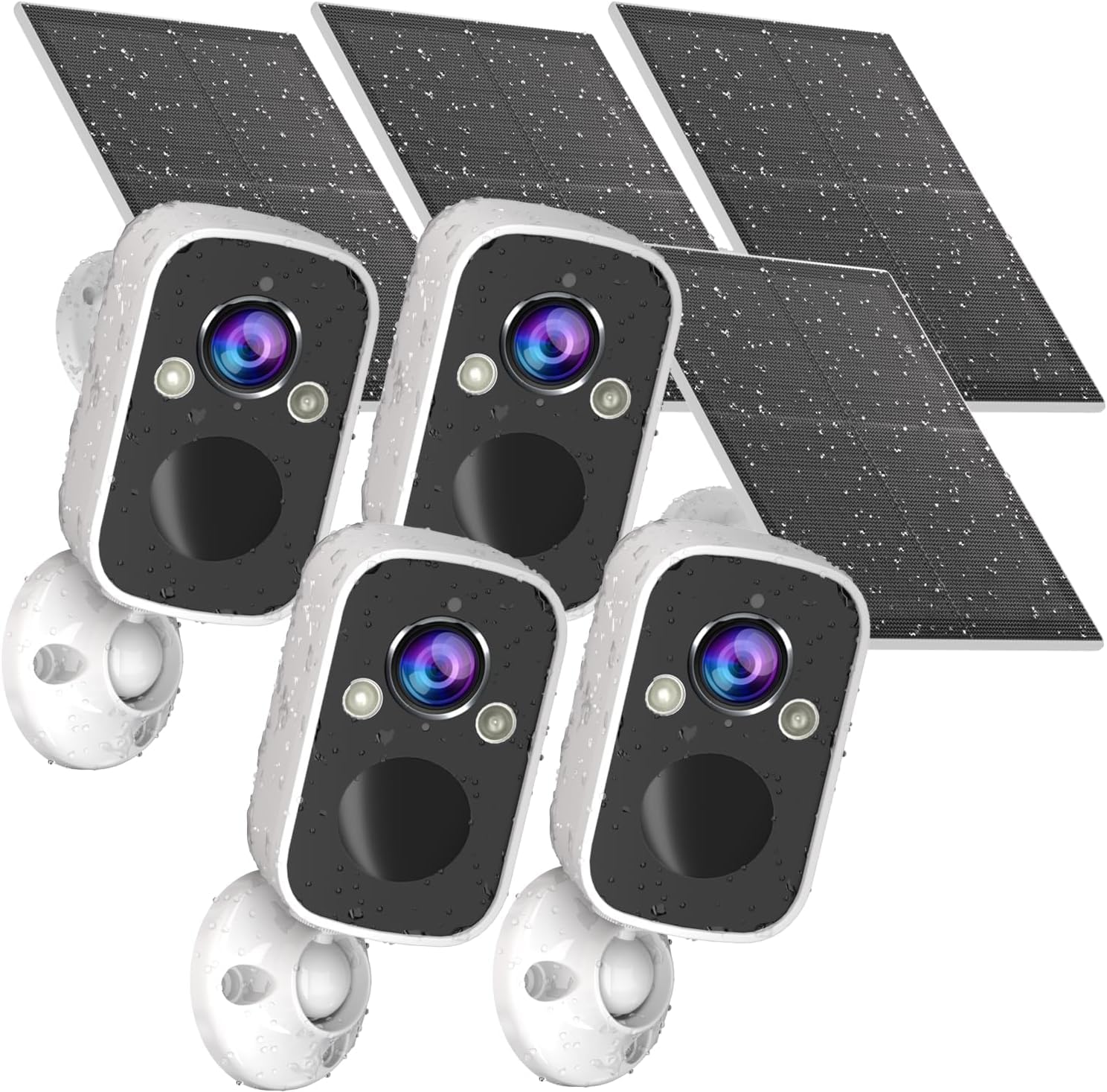 Amazon.com : Rraycom 4Pack Solar Security Camera Wireless Outdoor, 2K ...