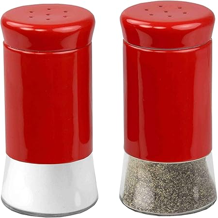 Amazon.com: Salt and Pepper Shakers Stainless Steel and Glass Set with ...