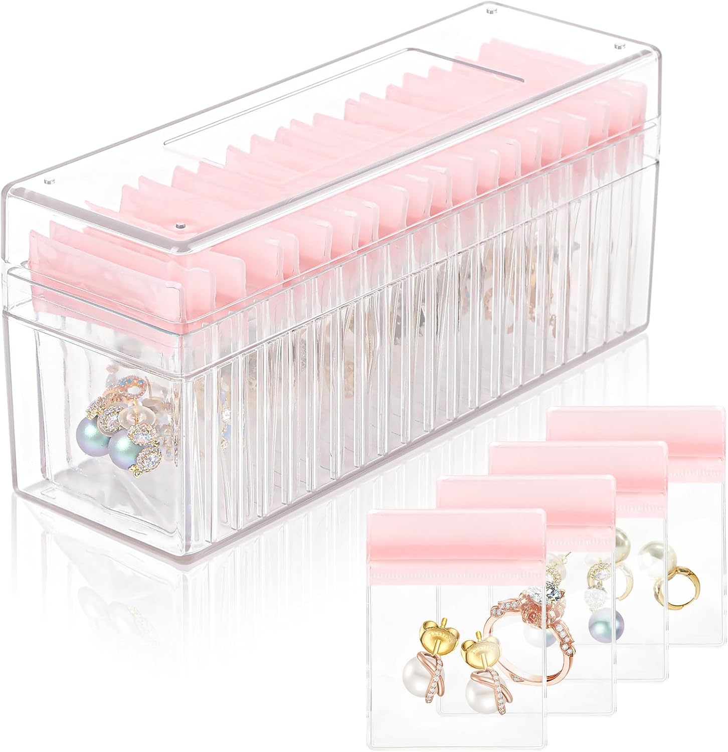 Amazon.com: CKHXR Acrylic Jewelry Box,Clear Jewelry Organizer with 20 ...