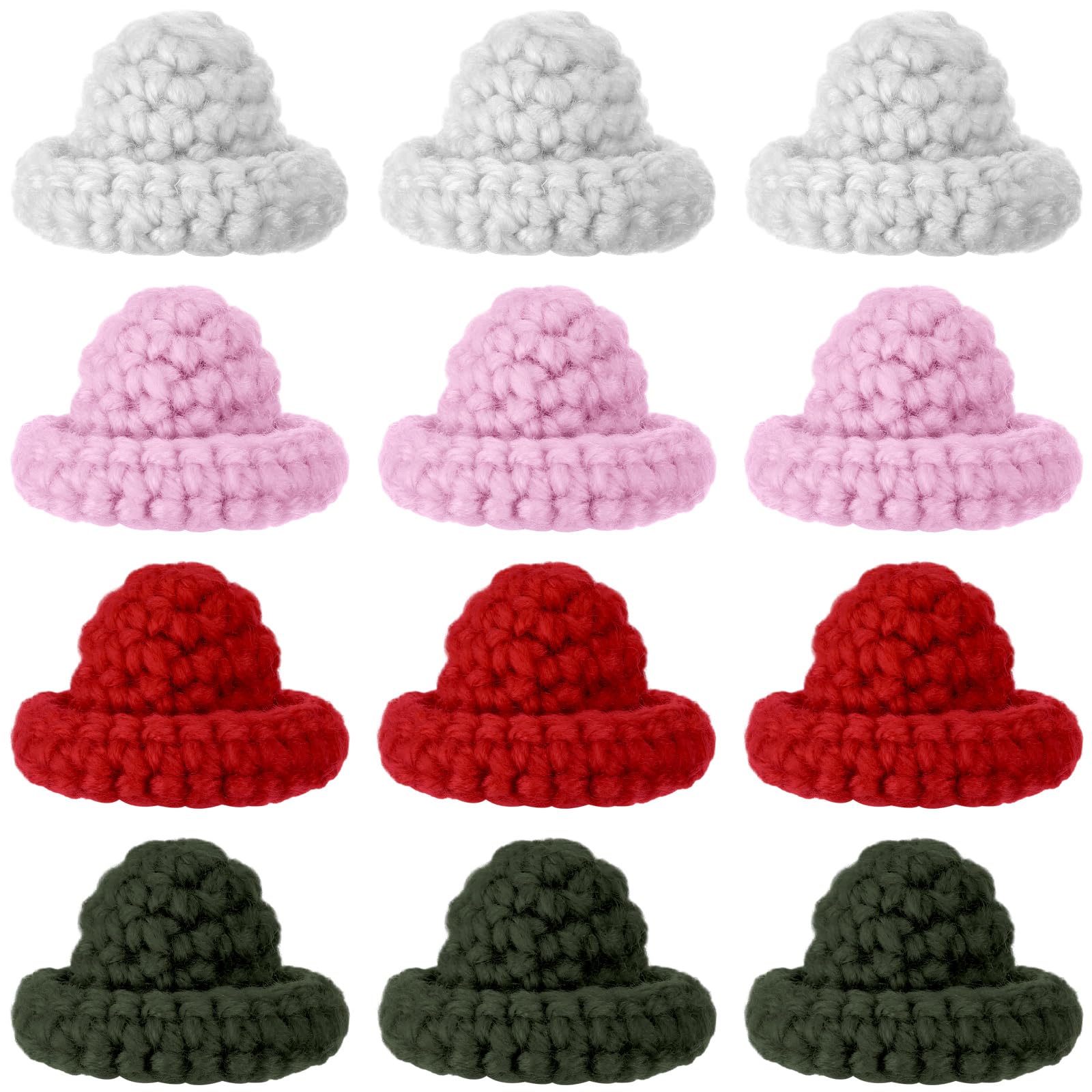 Amazon.com: Fourluoo Christmas Mini Knitting Hats Mini Knitting Doll ...