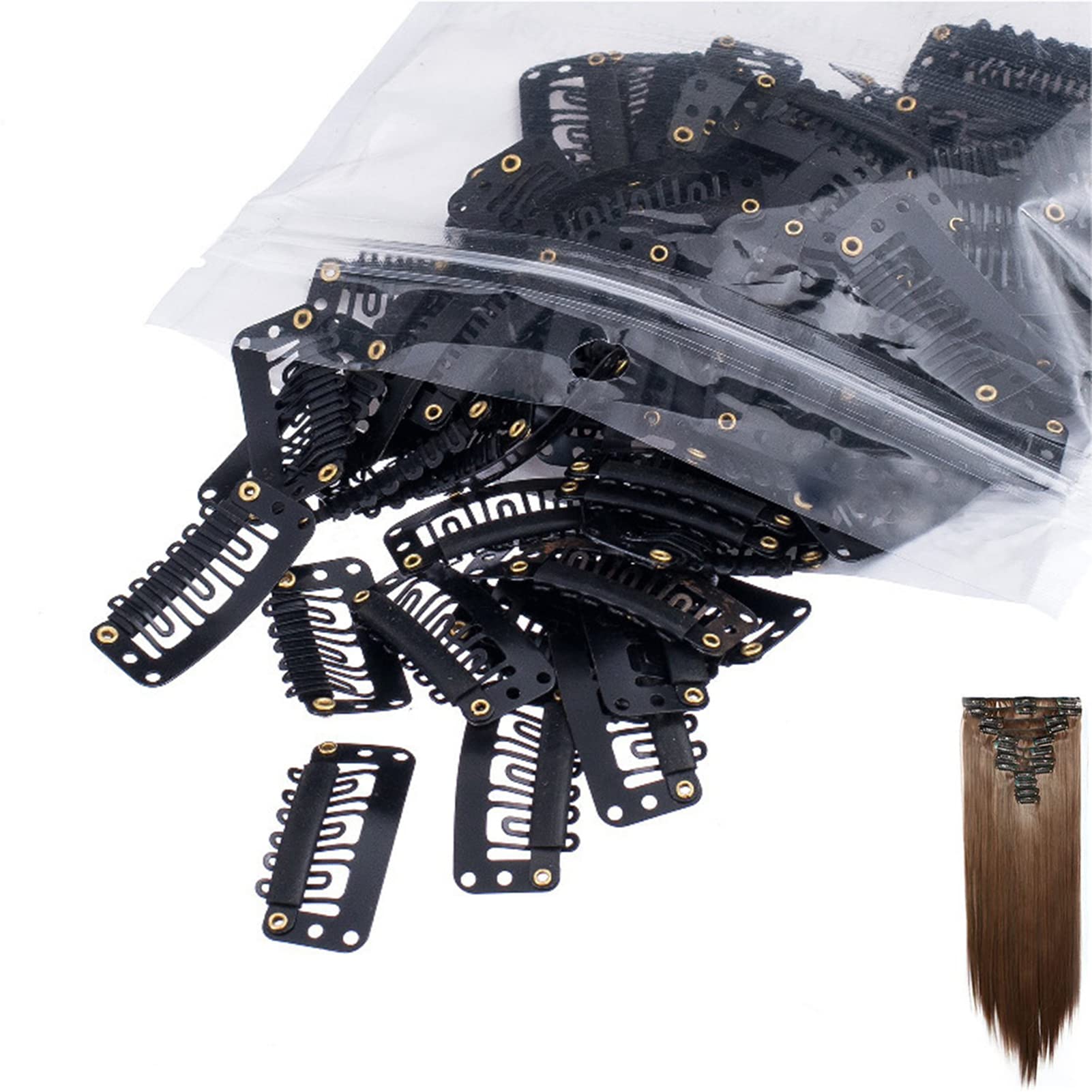 Hair Extension Clips, Metal Snap Clips for Hair Extensions and Wefts ...