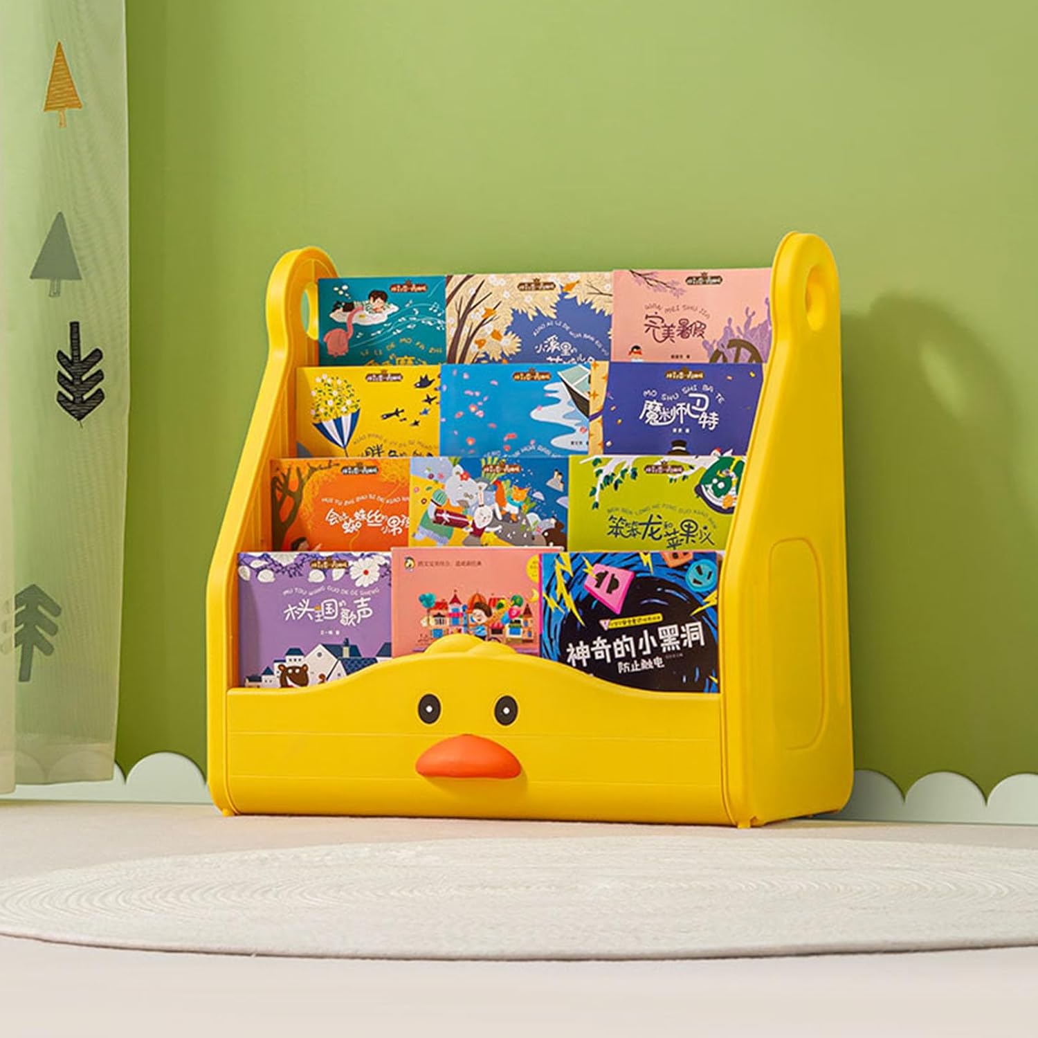 Amazon.co.jp: AIYOI おもちゃ収納 絵本棚 スリム 子供用収納ラック 自由に組み合わせる 可愛い鴨ちゃん 多機能 本 収納 絵本 おもちゃ箱 収納ケース 収納ボックス ...
