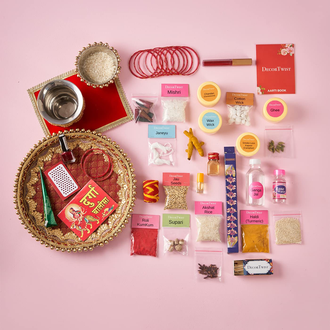 Migento India Navratri Puja Kit - Set of 37 Items Durga Pooja Kit with ...