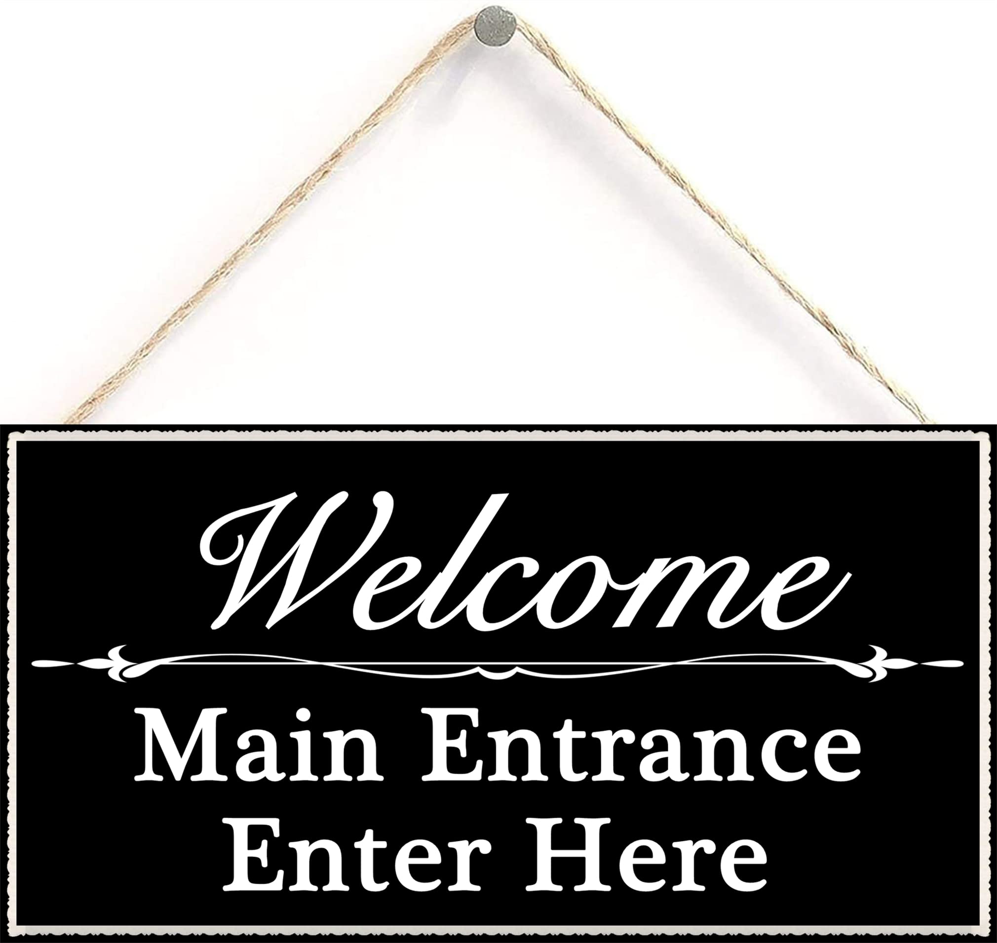 Amazon.com : Welcome Main Entrance Sign Enter Here Hanging Sign ...