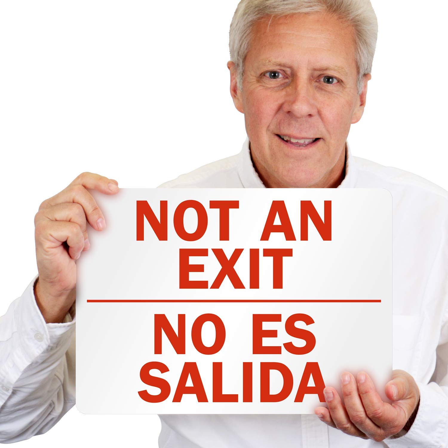 Snapklik.com : Not An Exit, Bilingual Label By 10 X 14 Laminated Vinyl